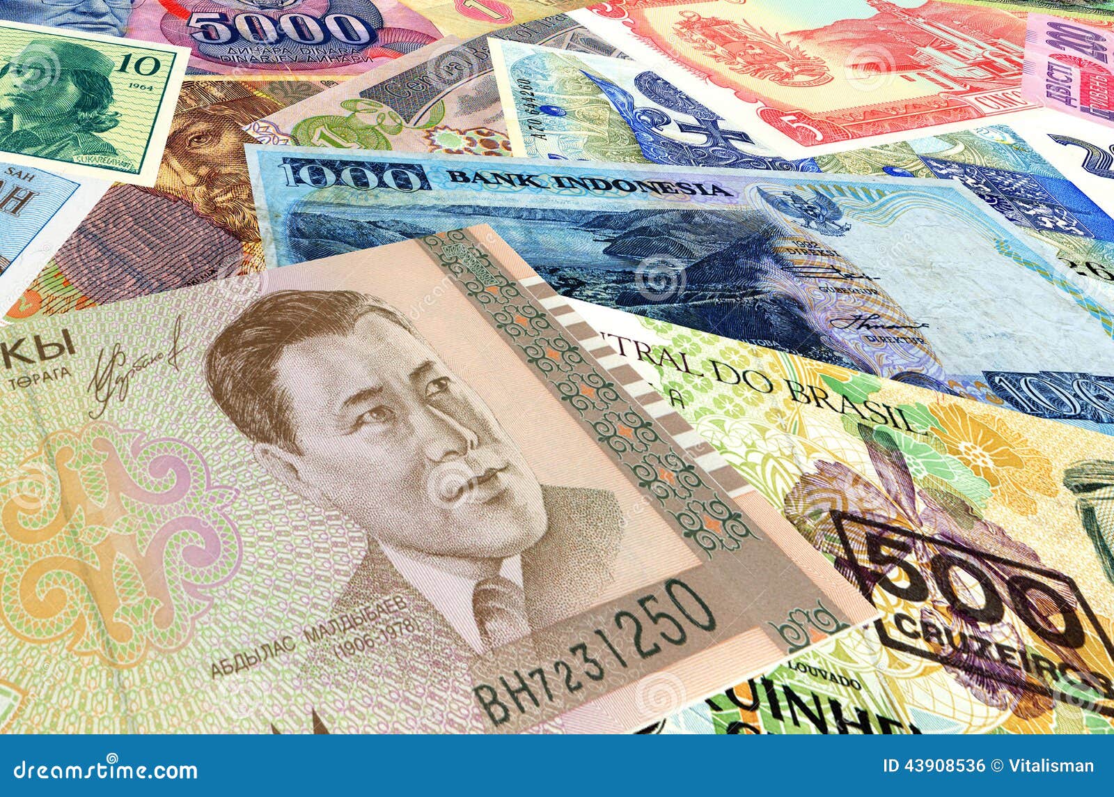 Bank Notes of Different Countries Stock Photo - Image of exchange ...