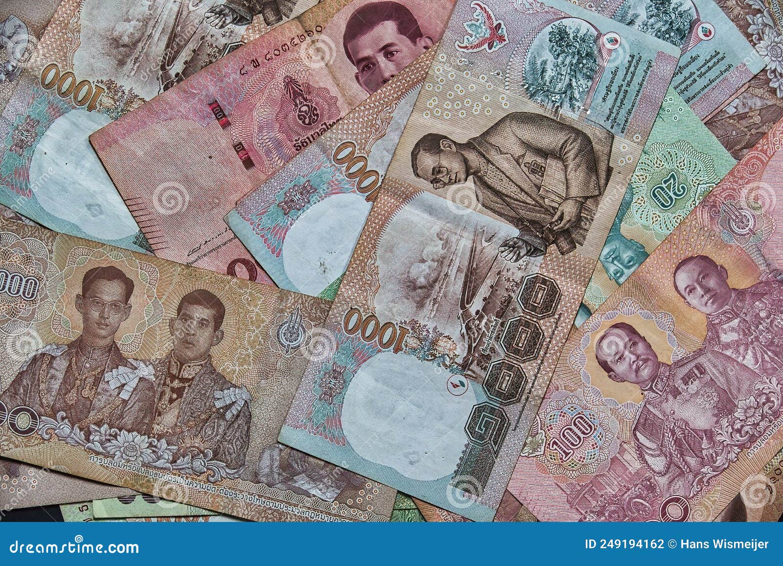 Bank notes from Thailand stock photo. Image of money - 249194162