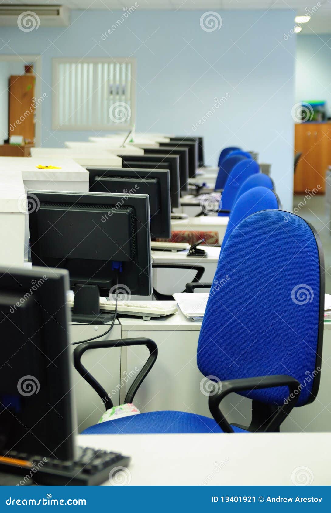 Bank office stock image. Image of premise, indoors, monitor - 13401921