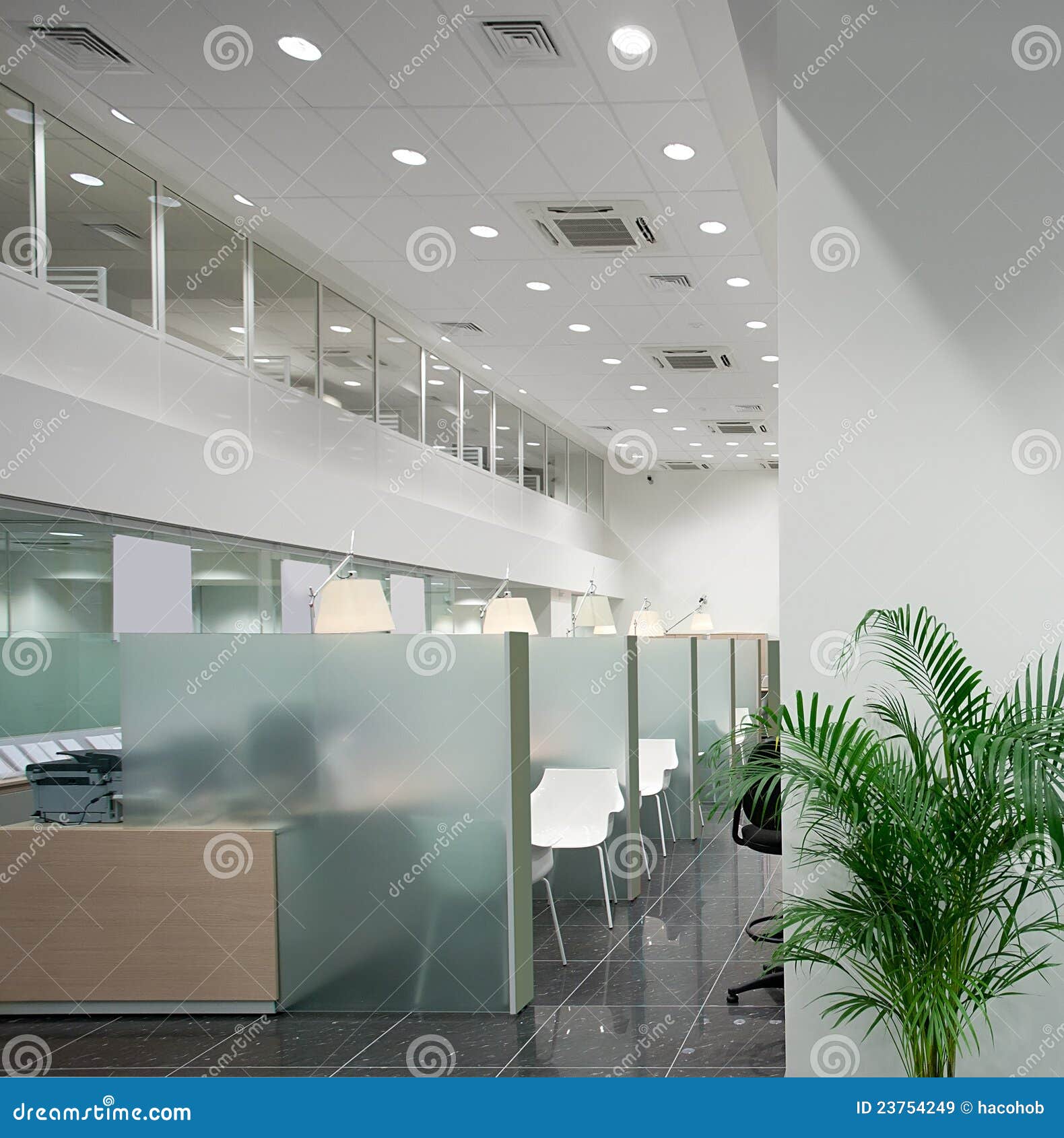 Bank office stock image. Image of monitor, crystal, chairs - 23754249