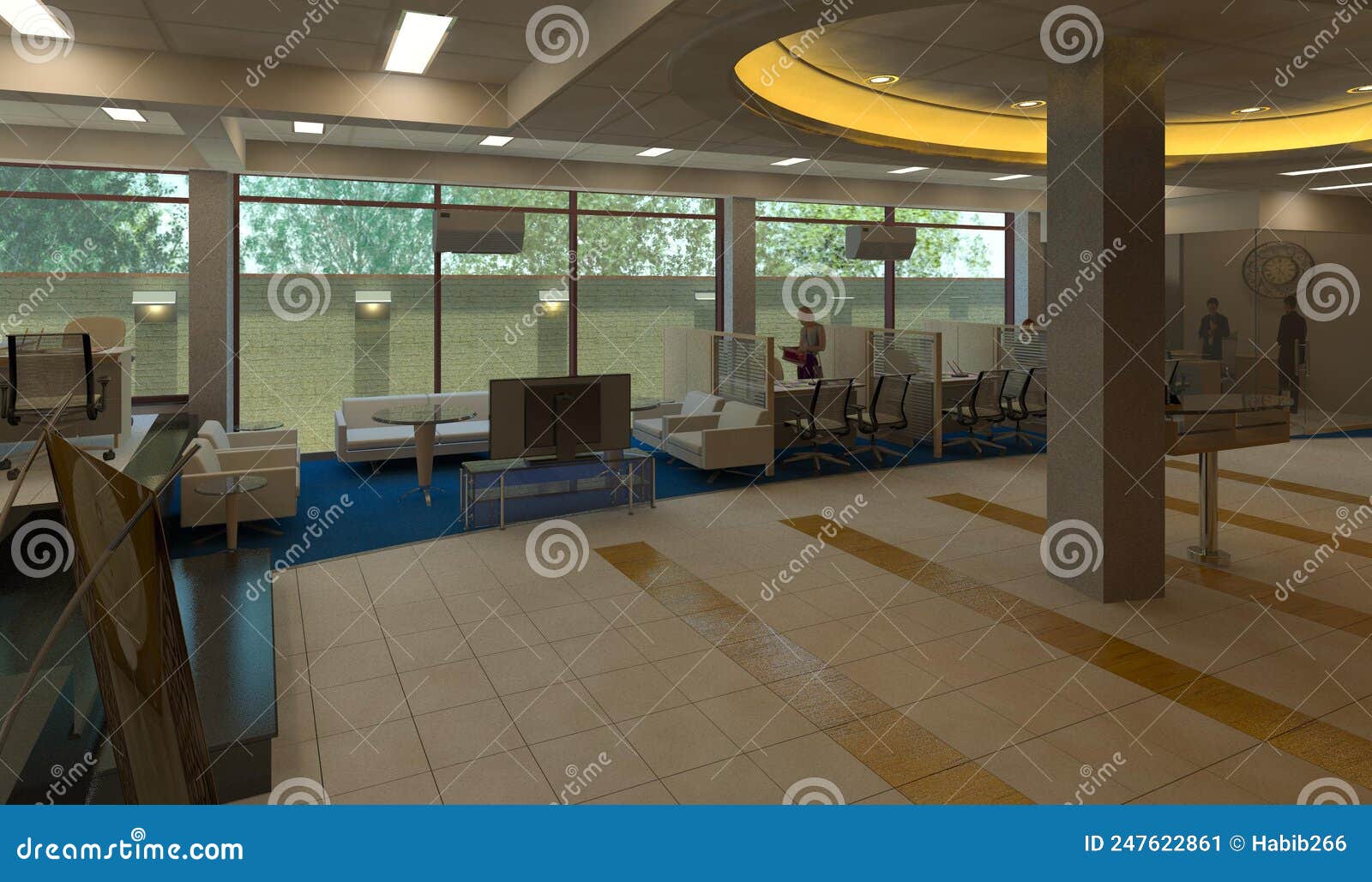 Work Office Area Working Stations Stock Image - Image of design, branch ...