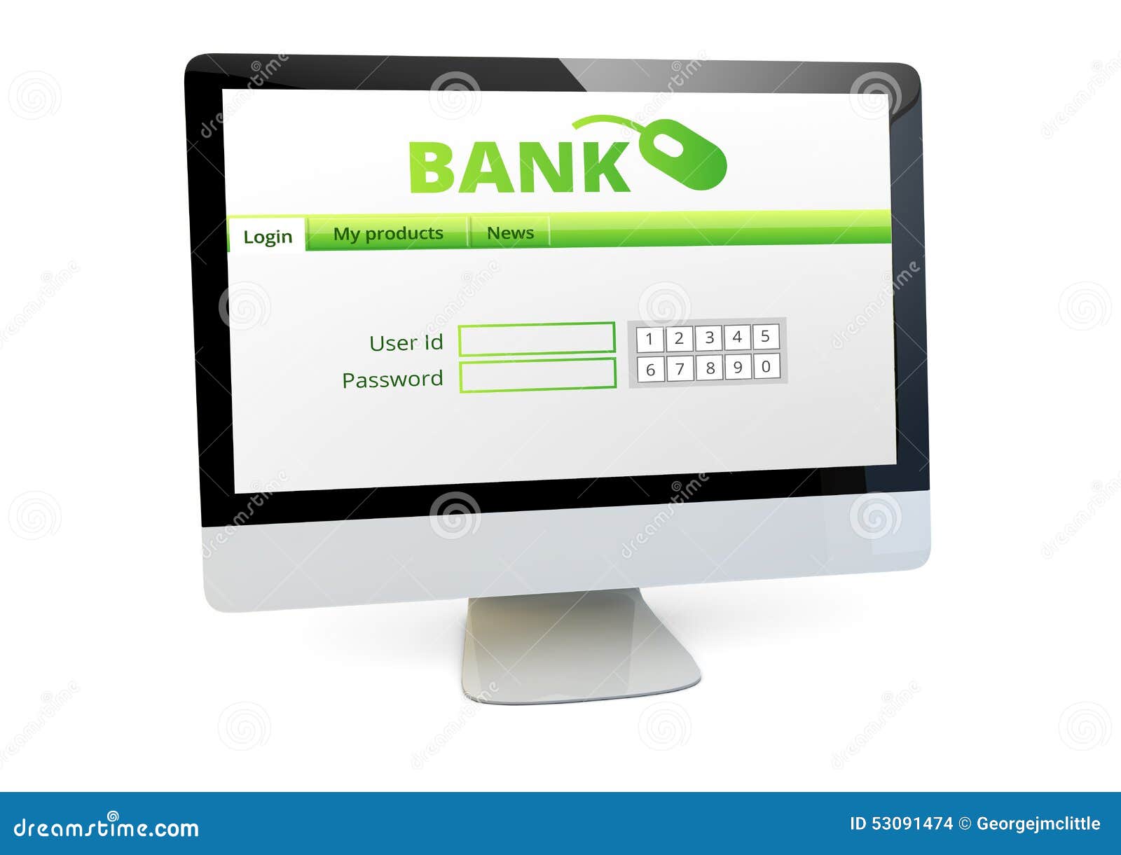 Bank online computer stock illustration. Illustration of mobile - 53091474