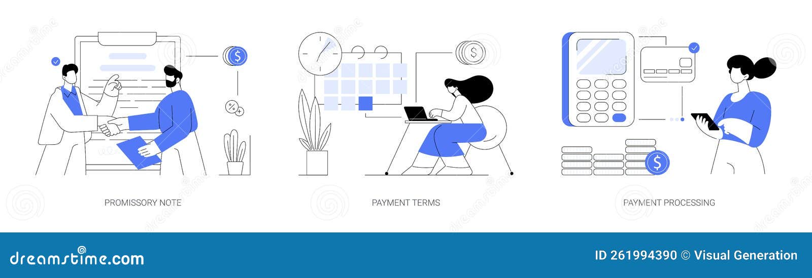 Operations With Promissory Notes Landing Page Template. Tiny Man ...