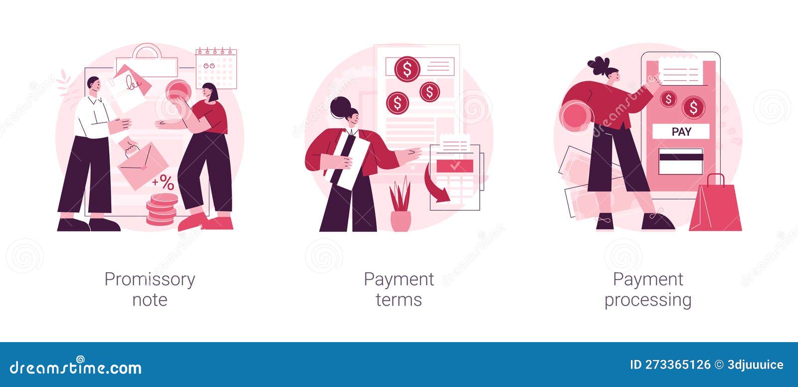 Operations With Promissory Notes Landing Page Template. Tiny Man ...