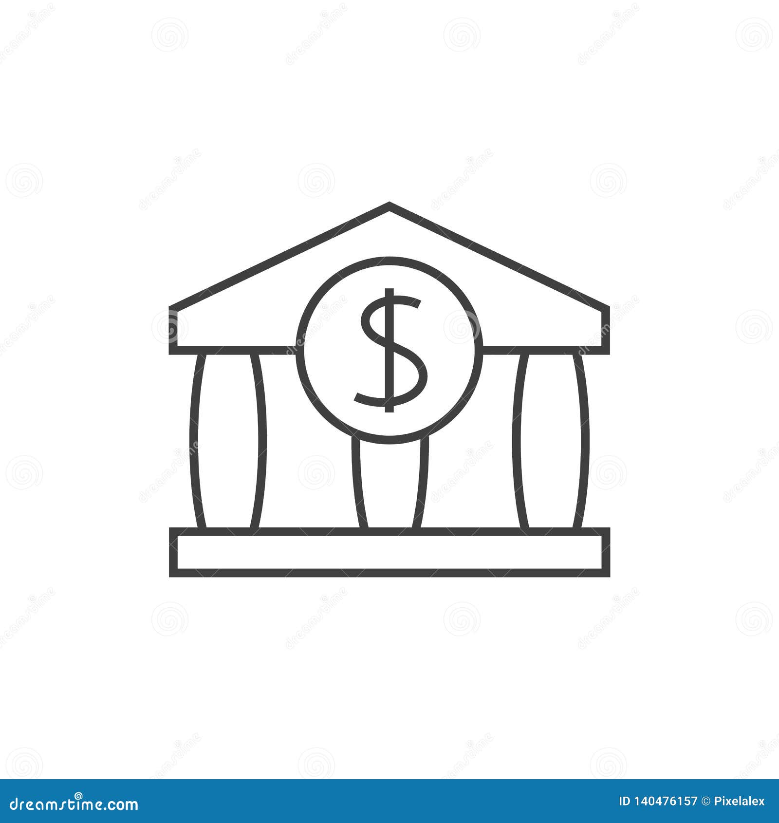 Bank outline icon stock vector. Illustration of classical - 140476157