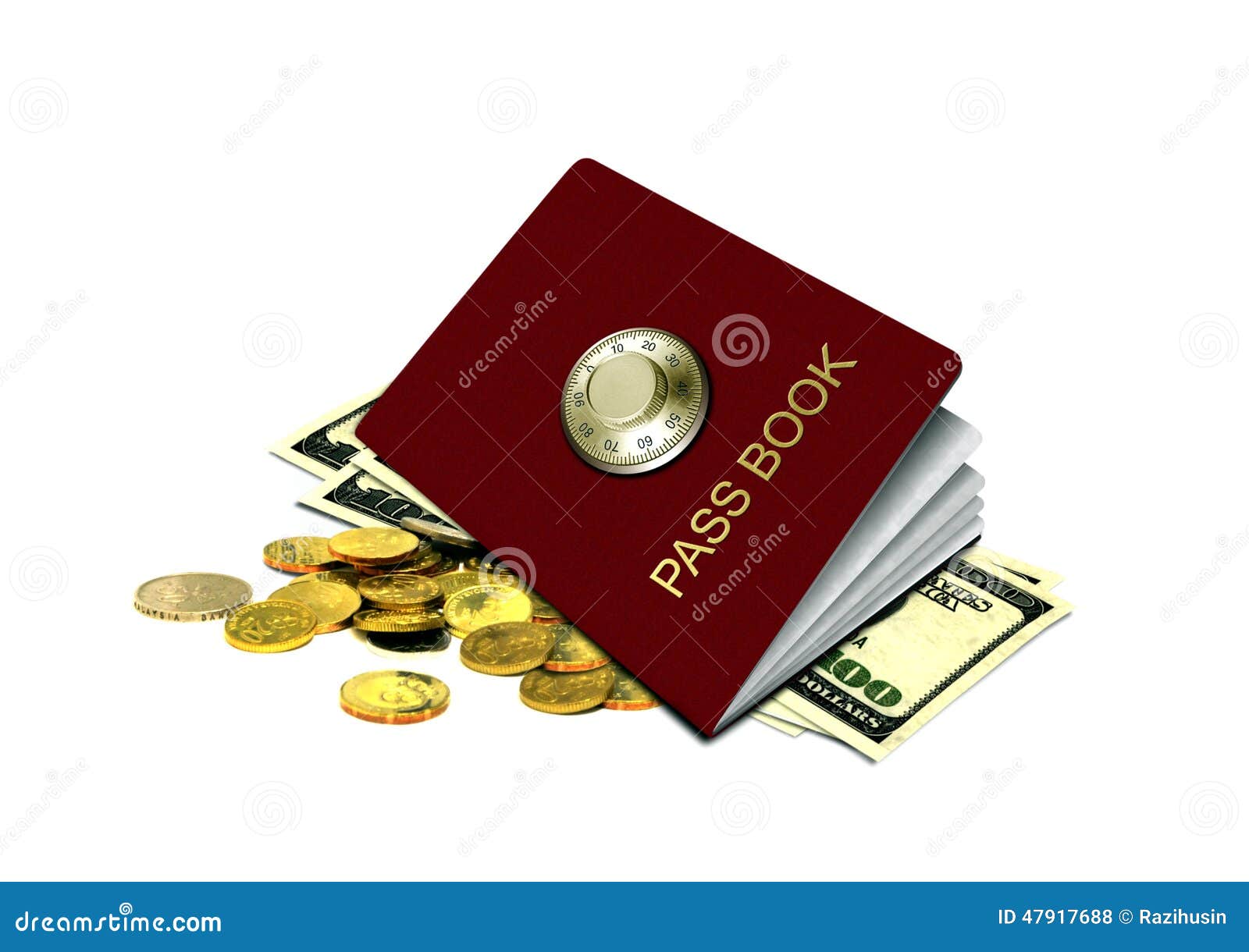 Bank Pass Book and Money stock photo. Image of safety - 47917688