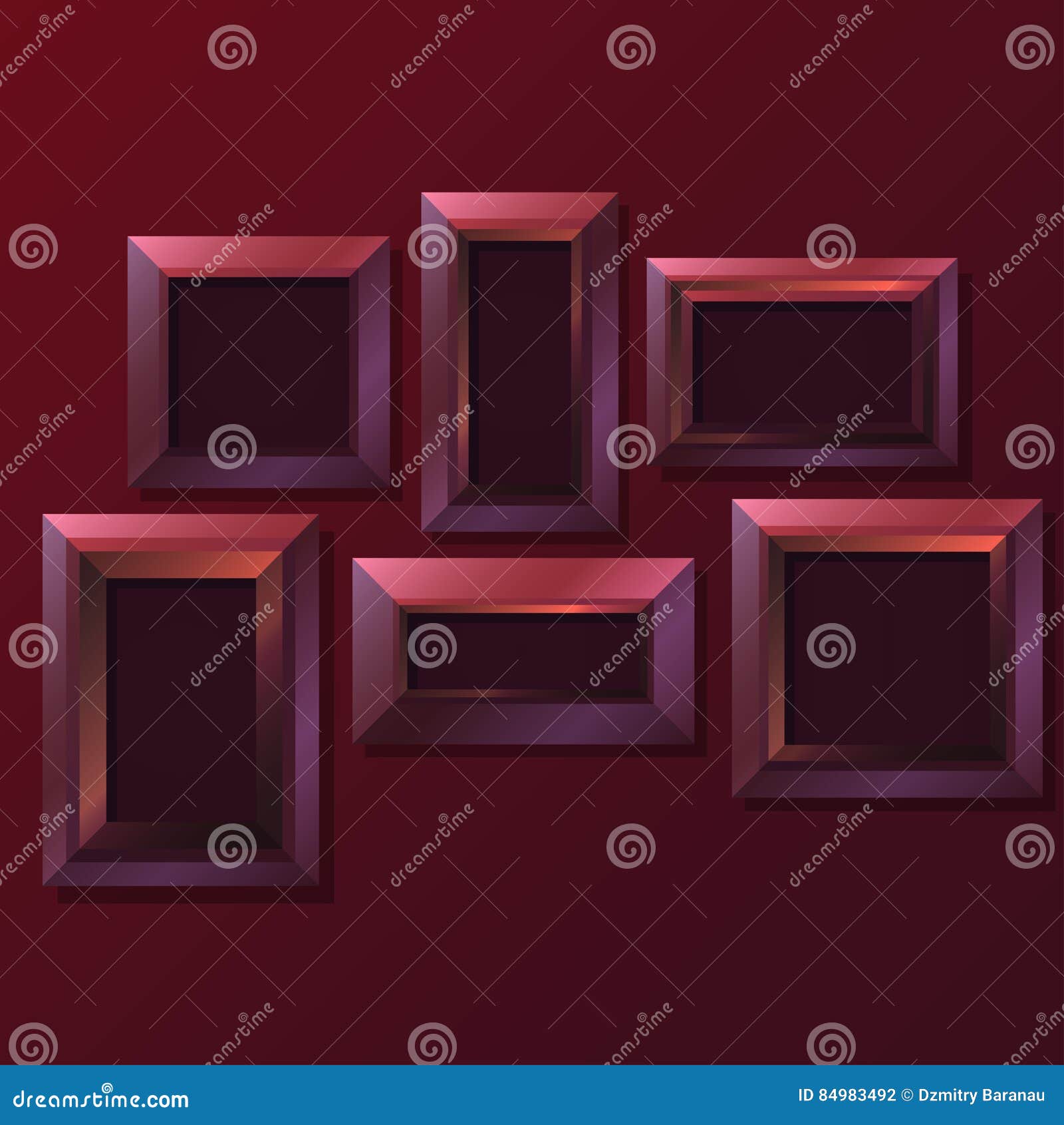 Bank Picture Frame Template Set on Wall Vector. Stock Vector ...