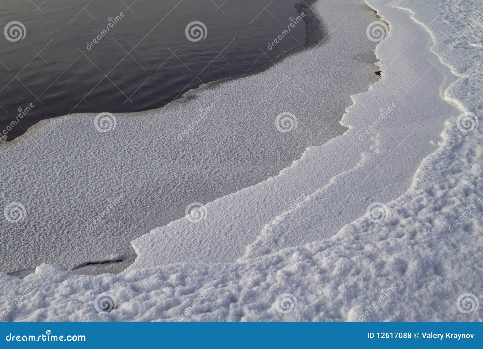 Bank of the River Covered with Ice and Snow Stock Photo - Image of ...