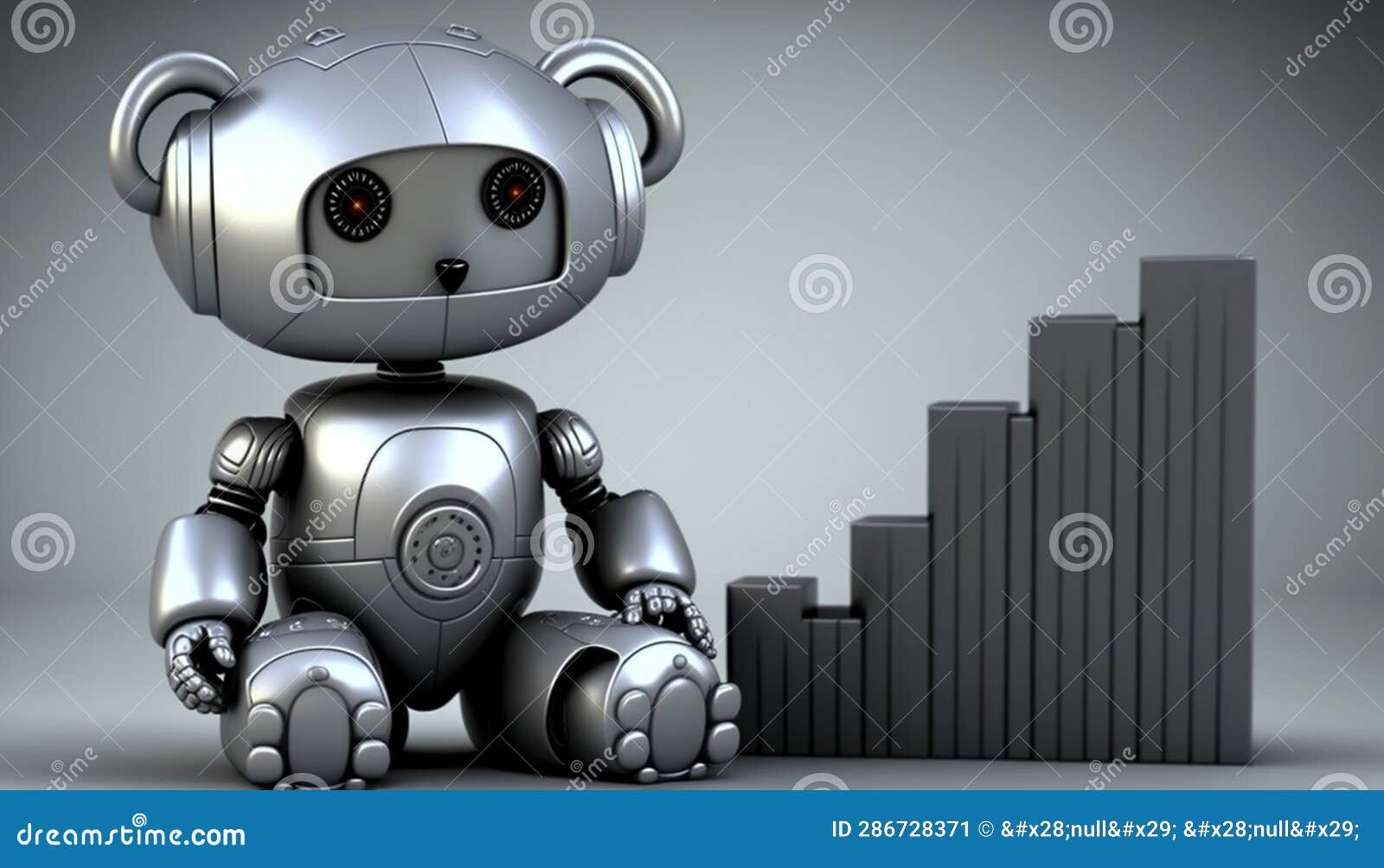 Bank and Robot Icons on Graph Chart Background. Generative AI Stock ...