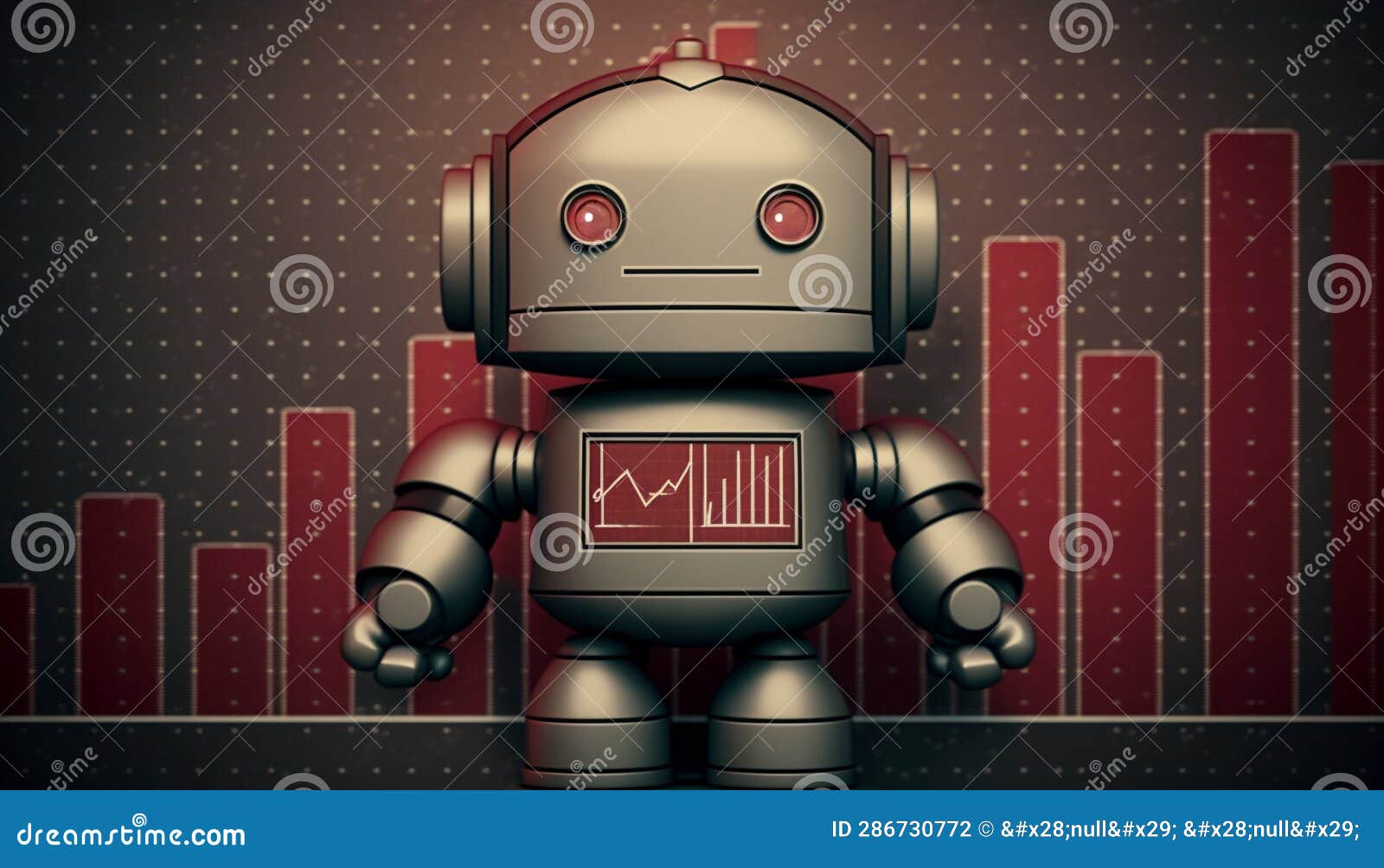 Bank and Robot Icons on Graph Chart Background. Generative AI Stock ...