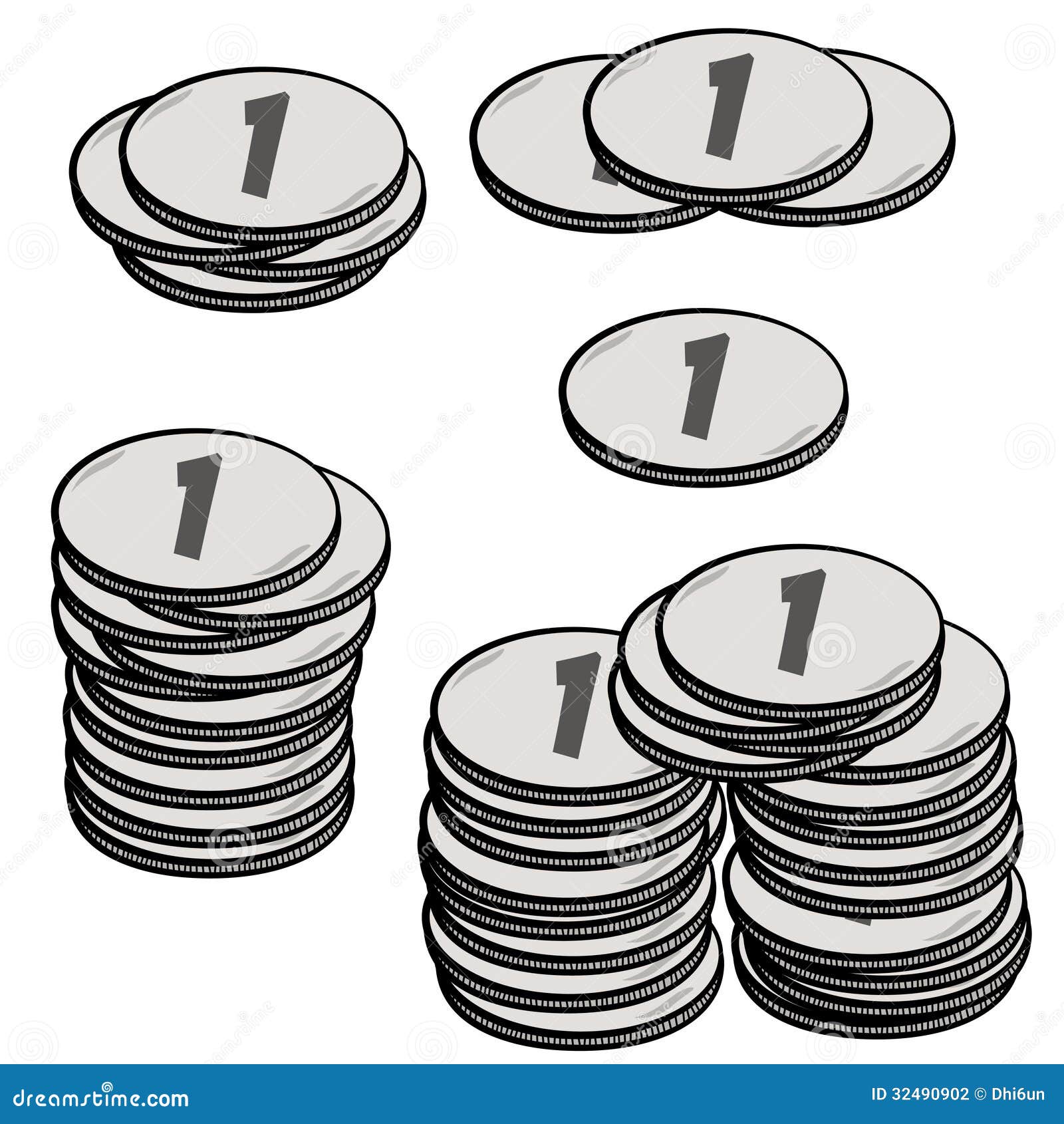 Bank Rolls on White Background. Stock Vector - Illustration of dollar ...