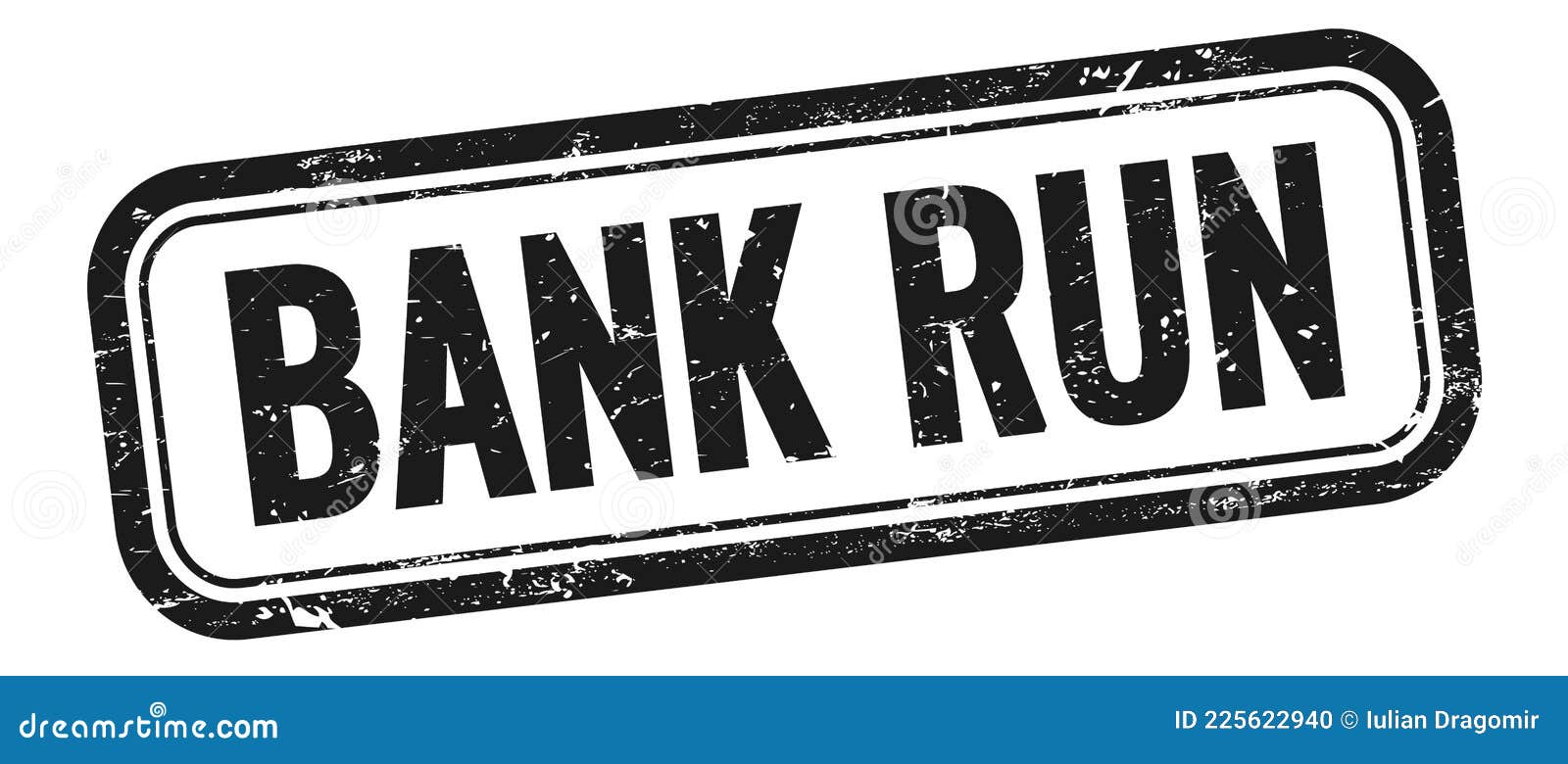 BANK RUN Text on Black Grungy Vintage Stamp Stock Illustration ...