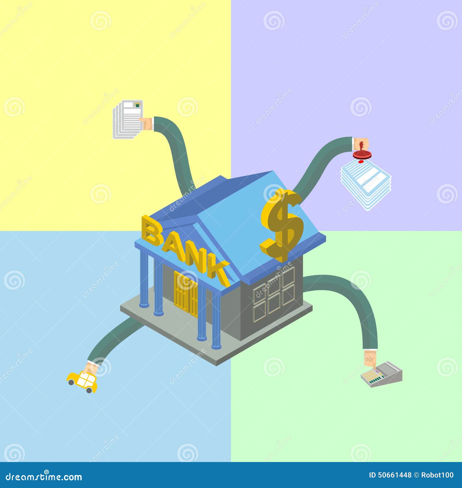 The Banks Work. Infographics Banking Stock Vector - Illustration of ...