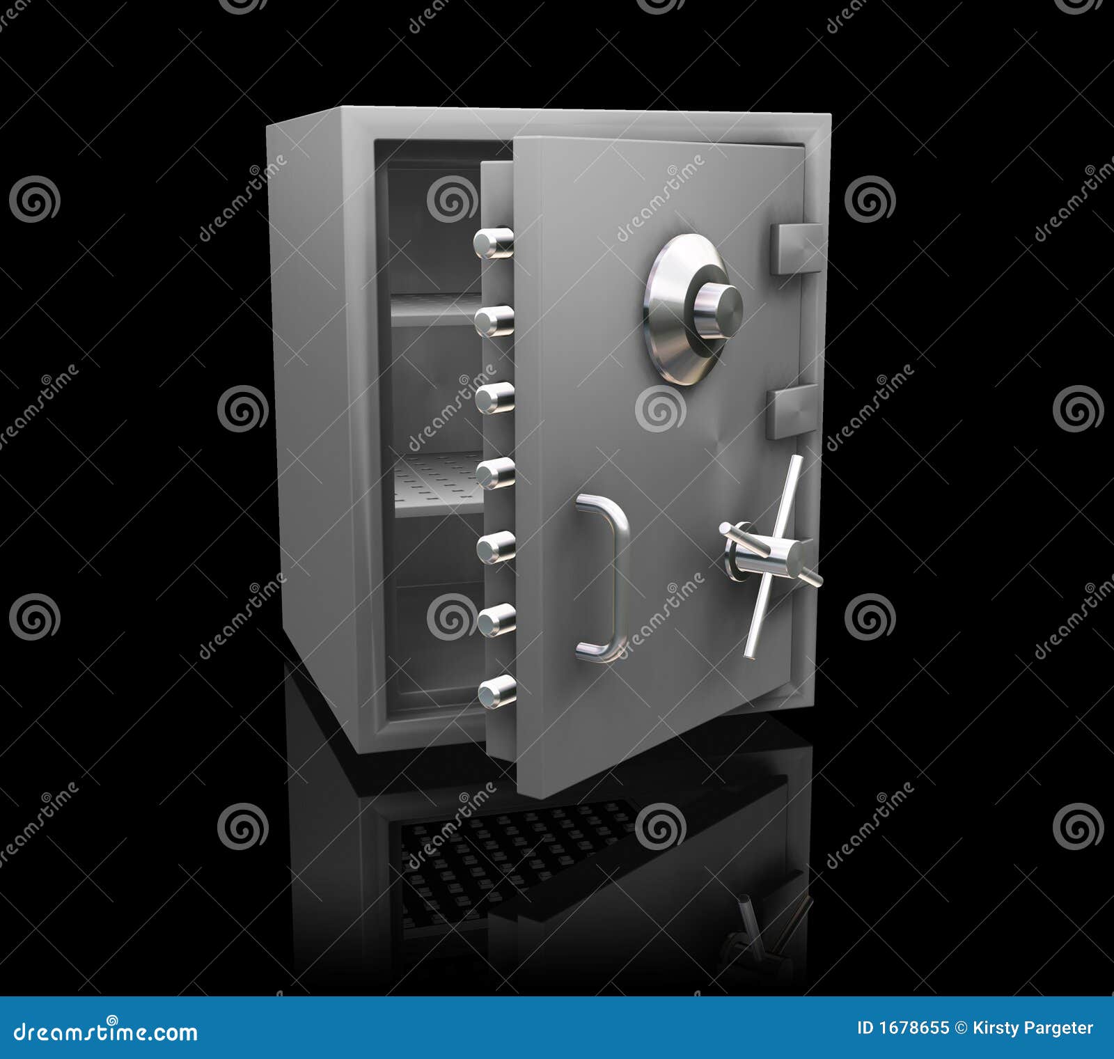 Bank safe stock illustration. Illustration of render, bank - 1678655