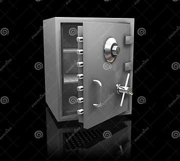 Bank safe stock illustration. Illustration of render, bank - 1678655