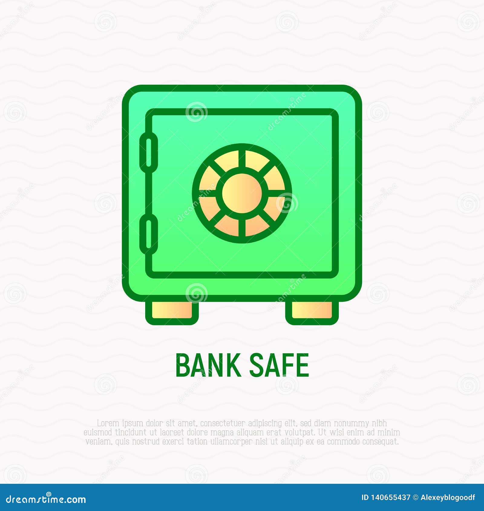 Bank safe thin line icon stock vector. Illustration of line - 140655437