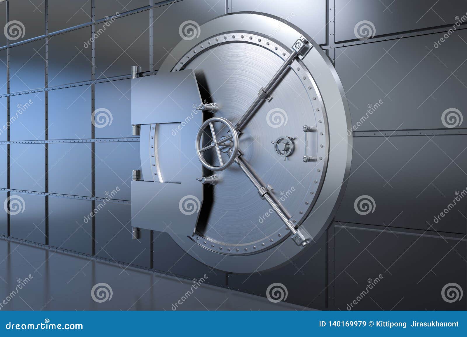 Safe Box. Vault In Bank. Icon Of Open Empty Safe And Close Safe. Metal ...