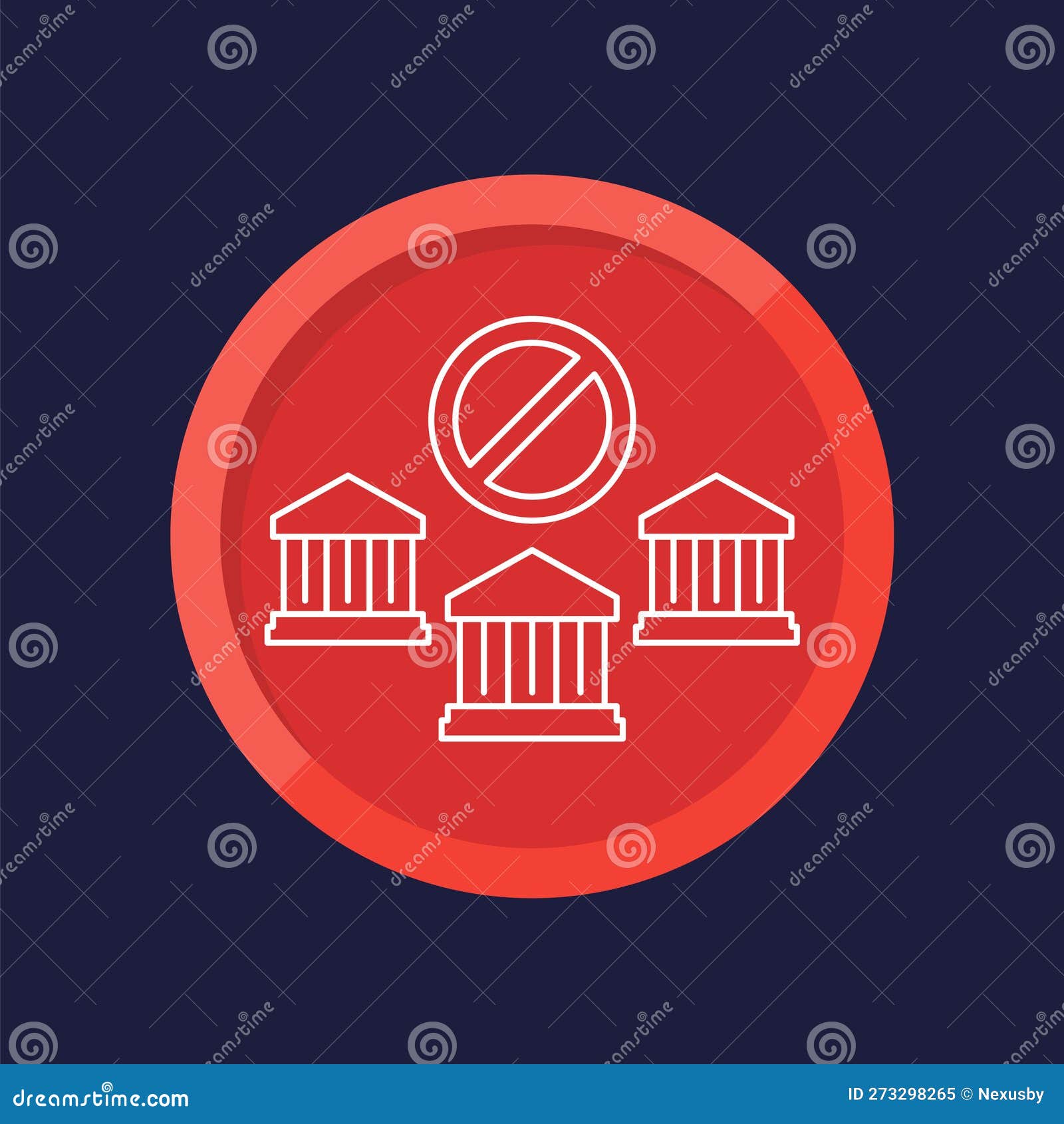 Bank Sanctions Icon, Financial Line Vector Design Stock Vector ...