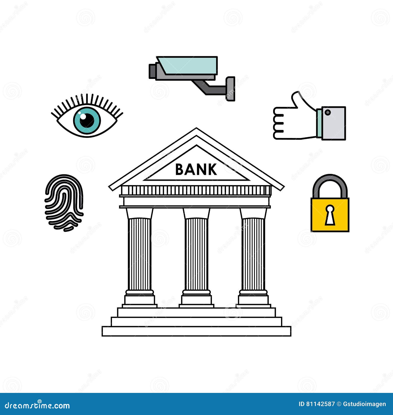 Bank and security design stock vector. Illustration of hand - 81142587