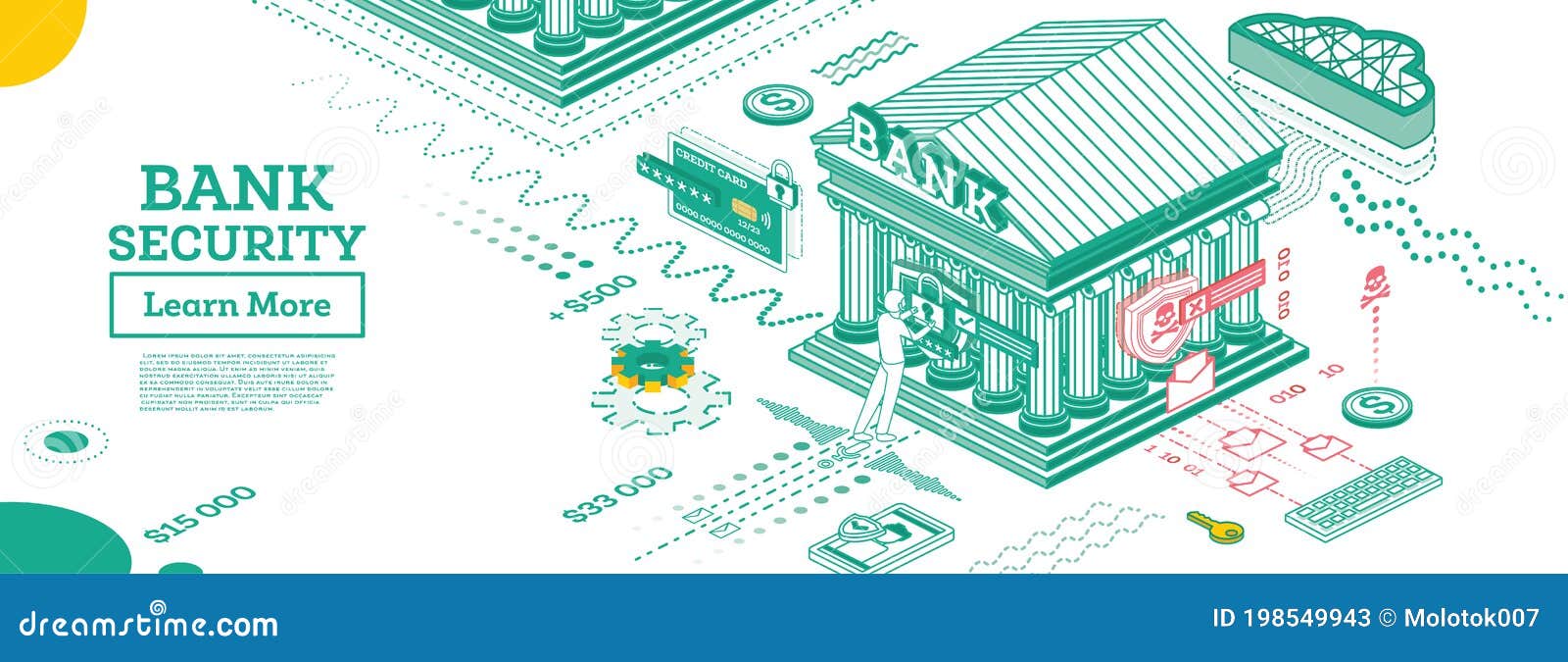 Bank Security Concept. Detailed Illustration Of Bank Armored Car And ...