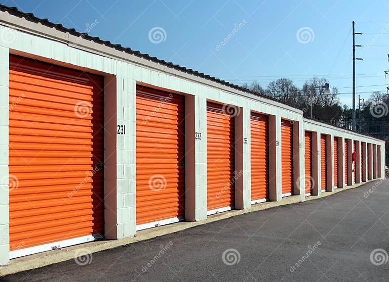 Bank of Self Storage Units stock photo. Image of private - 18614980