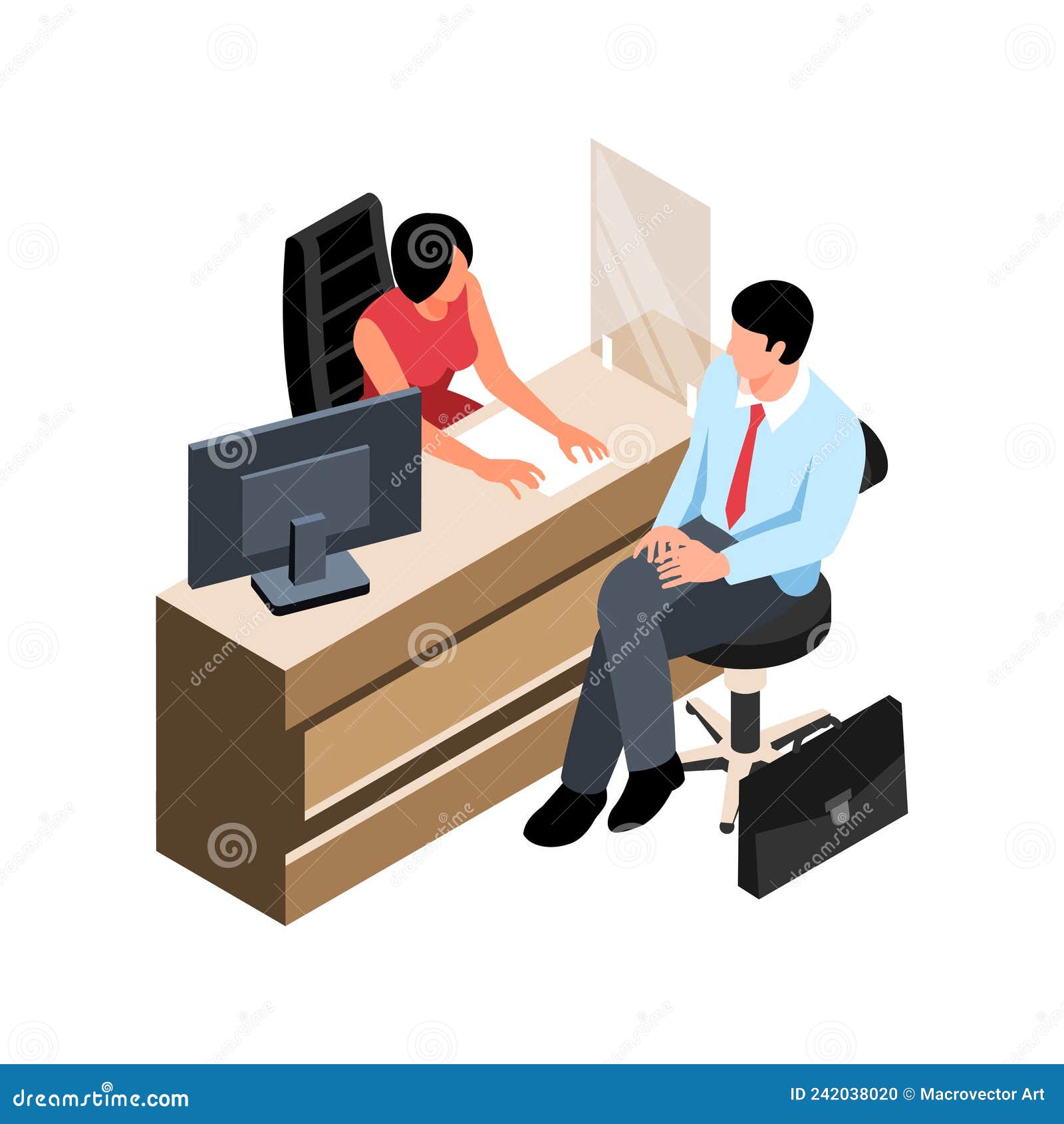 Bank Service Desk Composition Stock Vector - Illustration of creative ...