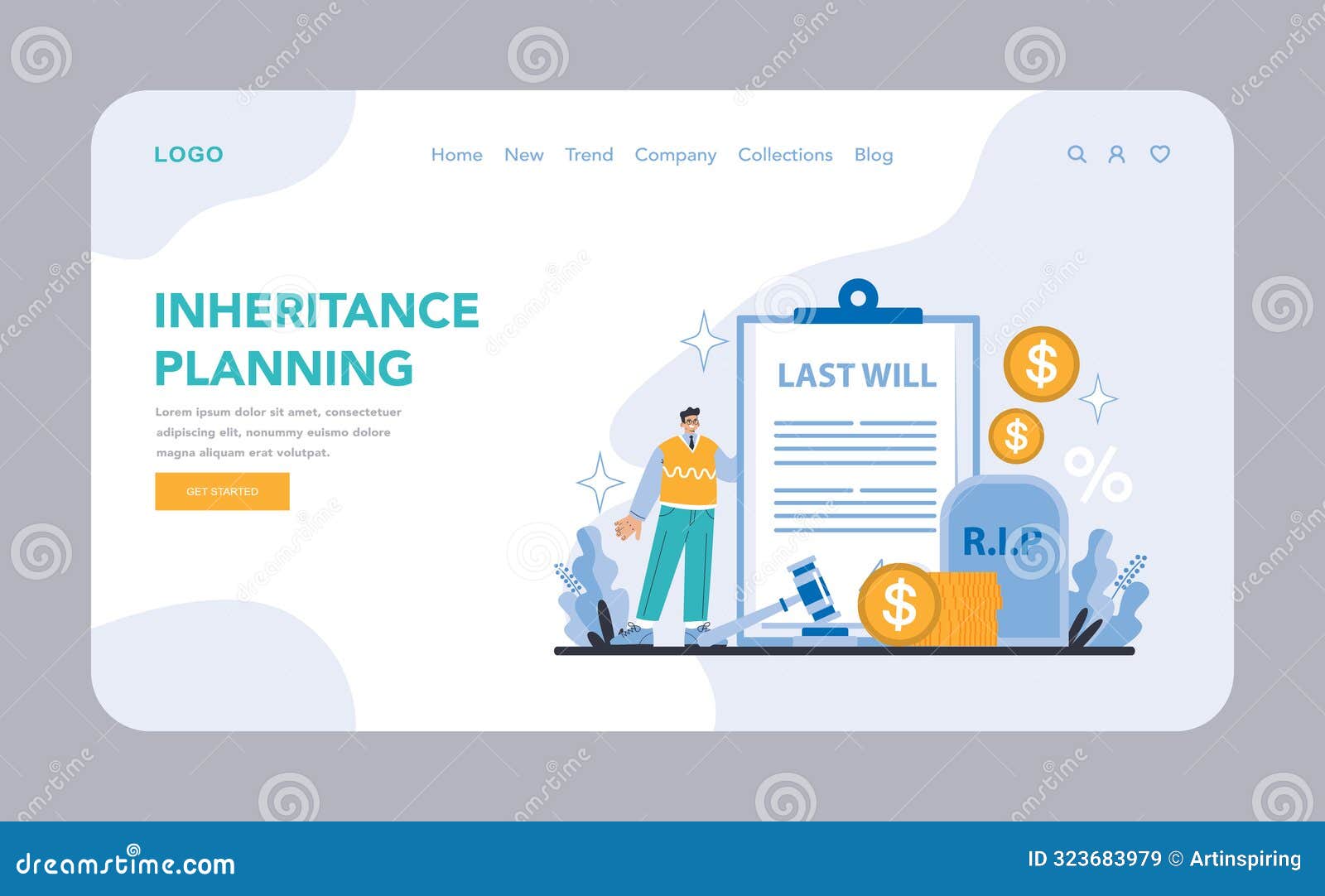 Inheritance Web Or Landing. A Man Reviews Estate Documents With A ...