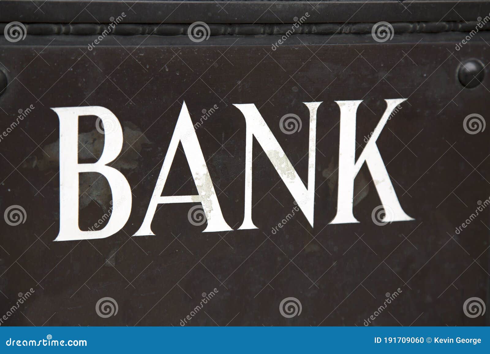 Bank Sign on Building stock photo. Image of facade, bank - 191709060