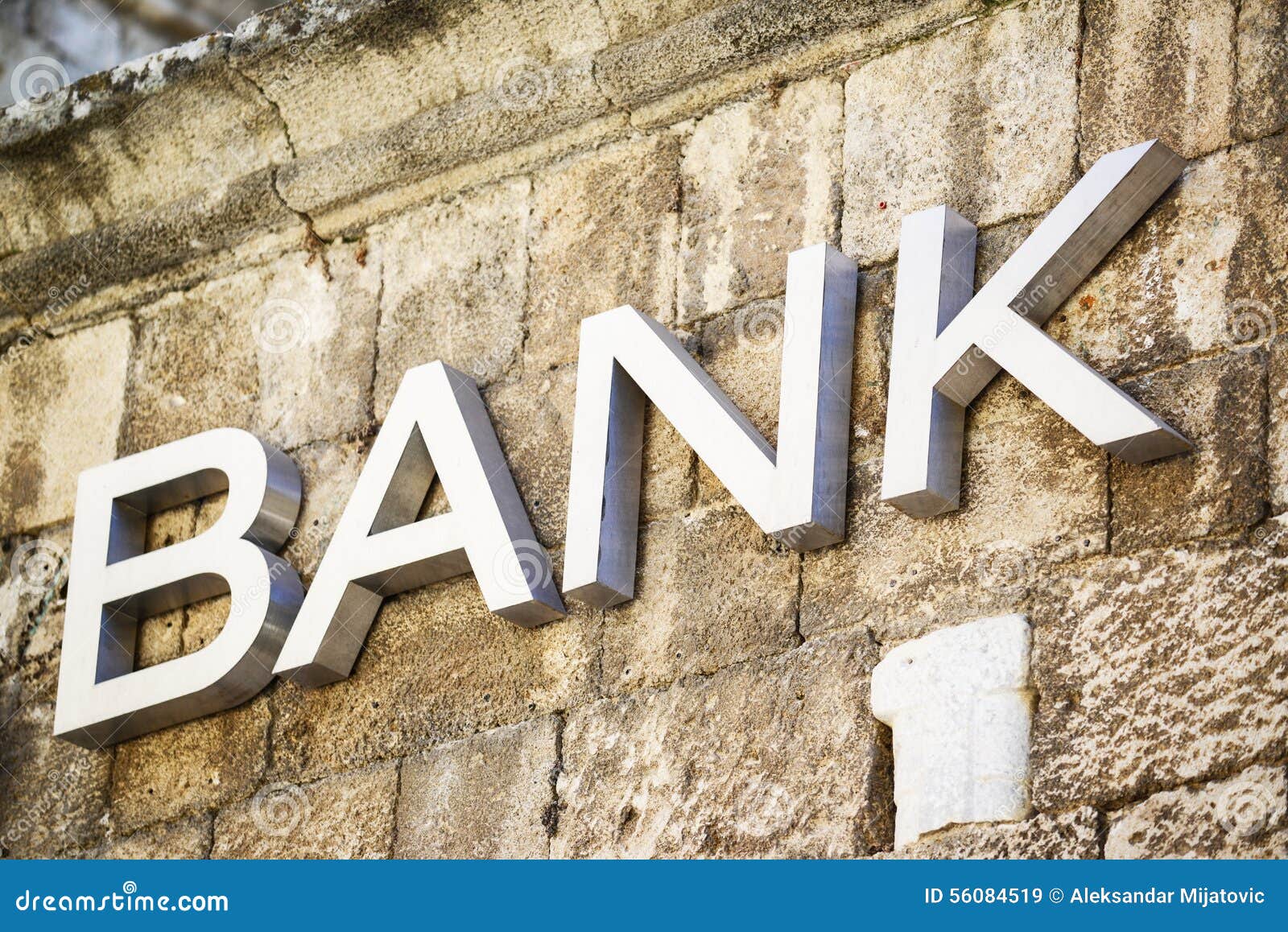 Bank Sign Carved in Stone on Building Stock Image - Image of carved ...
