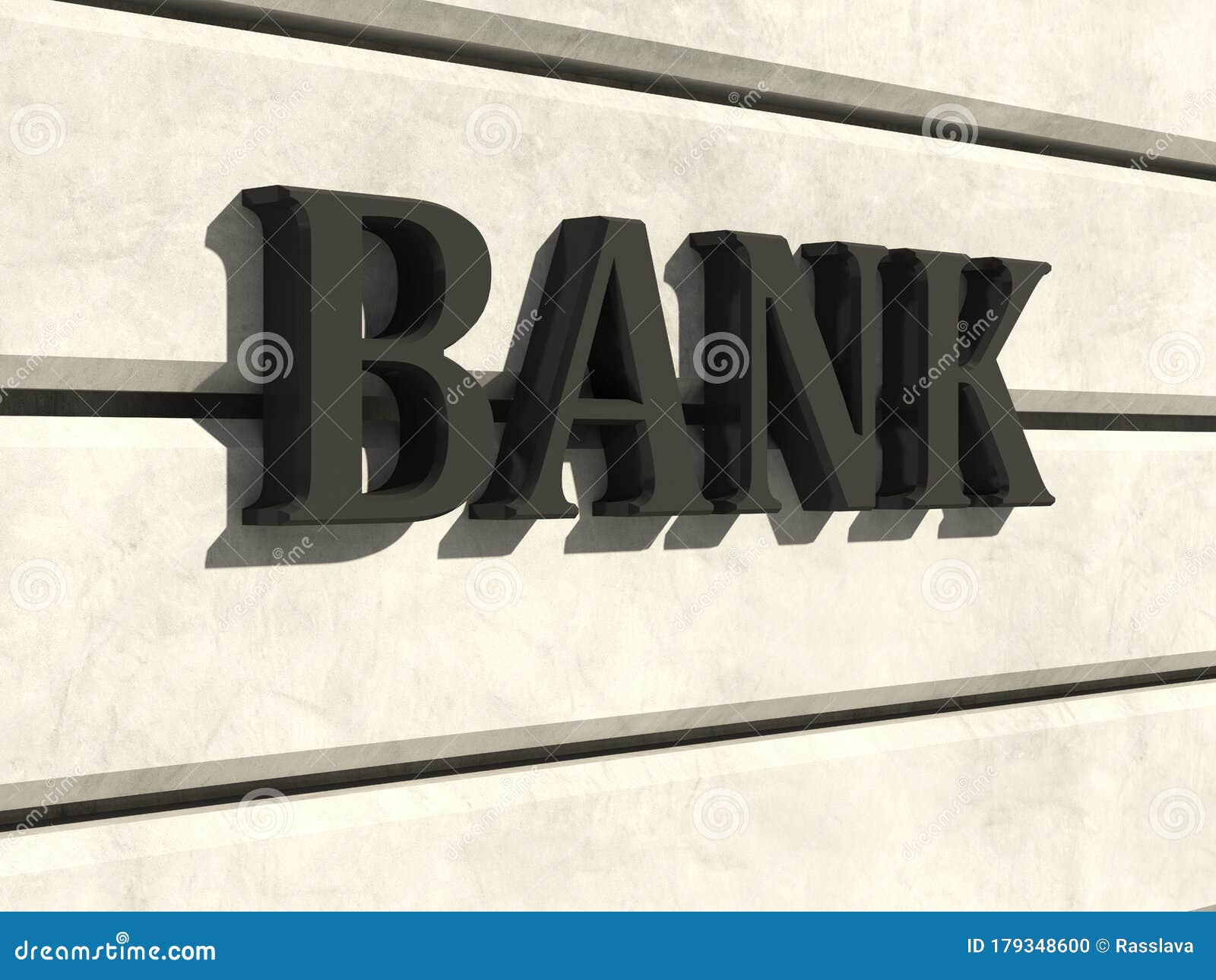 Bank Sign on a Facade of the Building. Stock Illustration ...