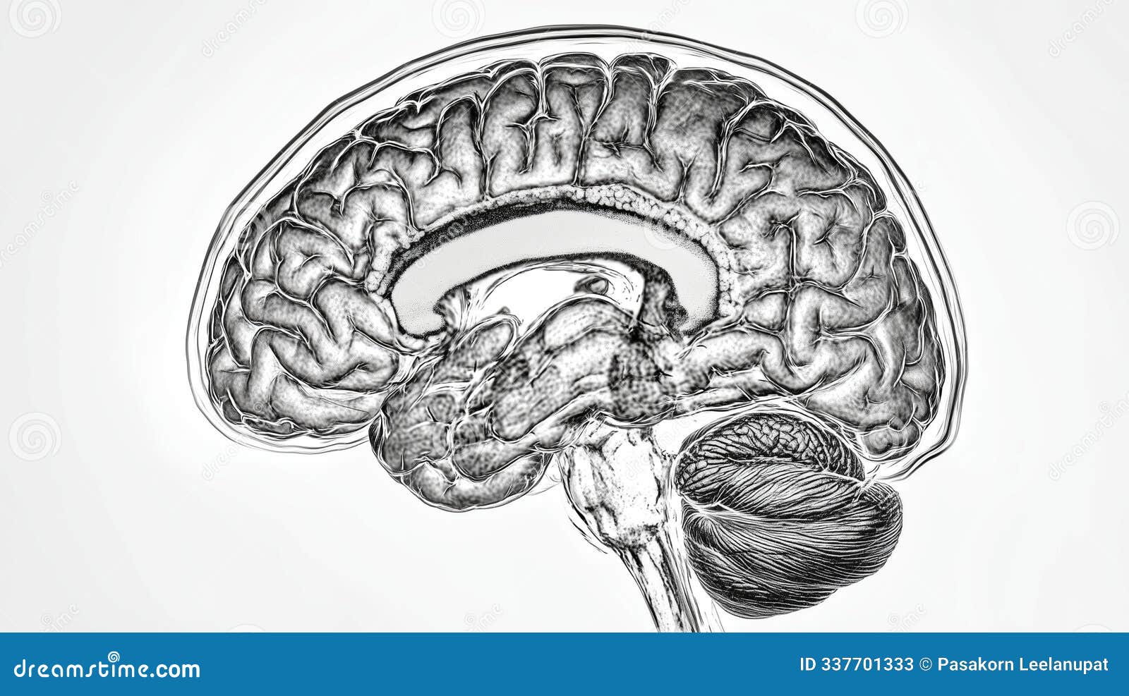 Bank Space White Background Left Side, a Brain Scan with Visual Stock ...