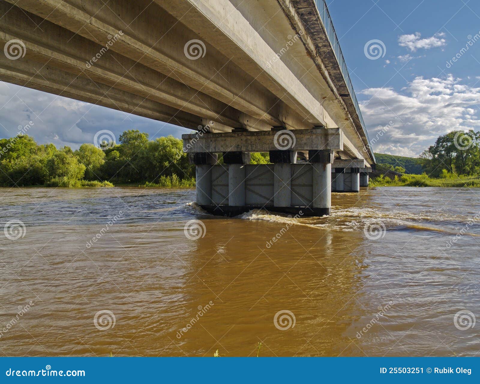 On Bank of the Spring River at Bridge Stock Image - Image of wood ...