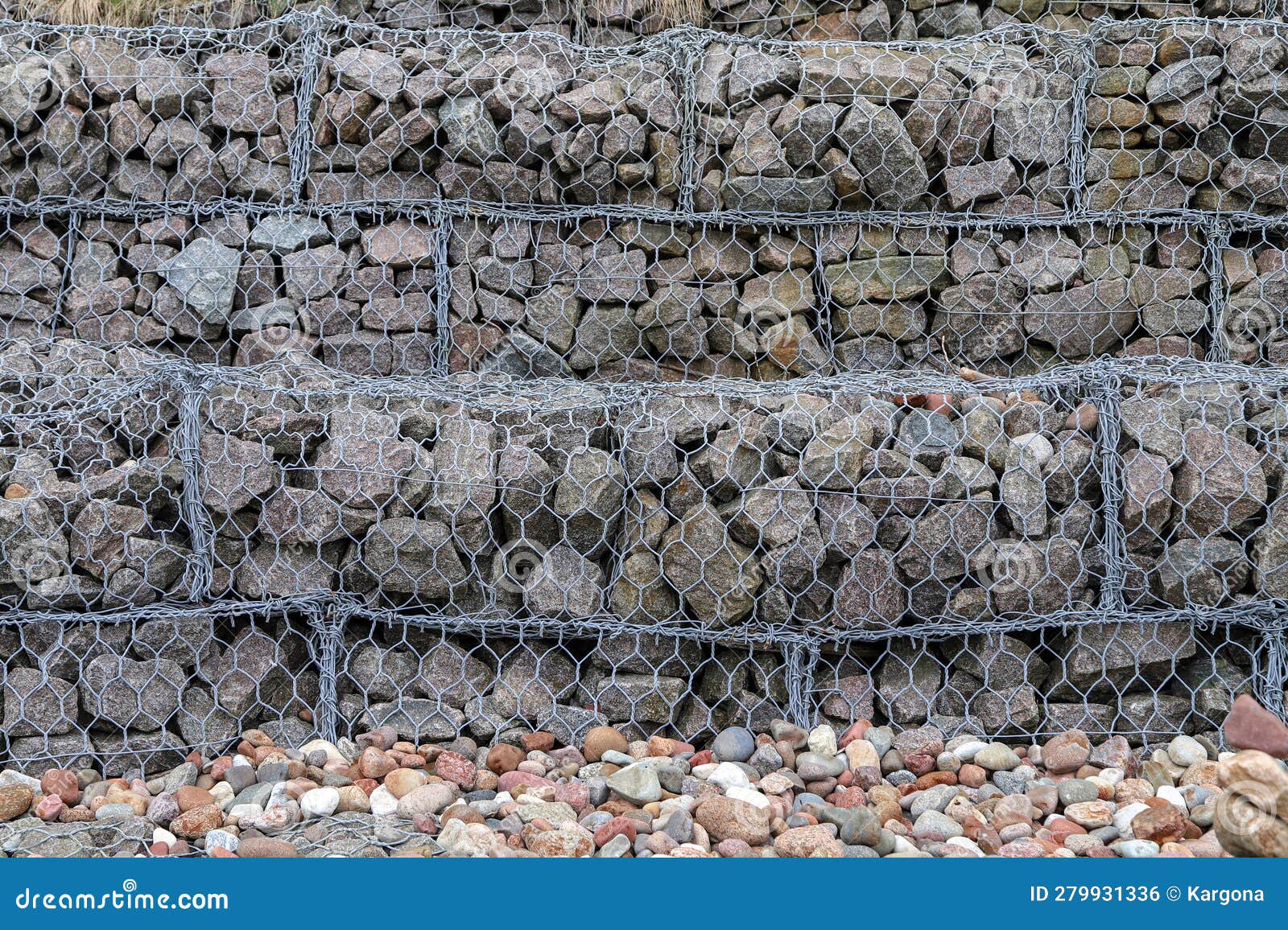 Gabion Structure Of Stone In A Metal Mesh Stock Photo | CartoonDealer ...