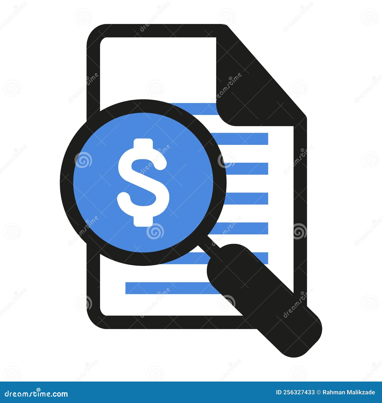 Bank Statement Magnifying Review Icon. Financial Statement Vector ...