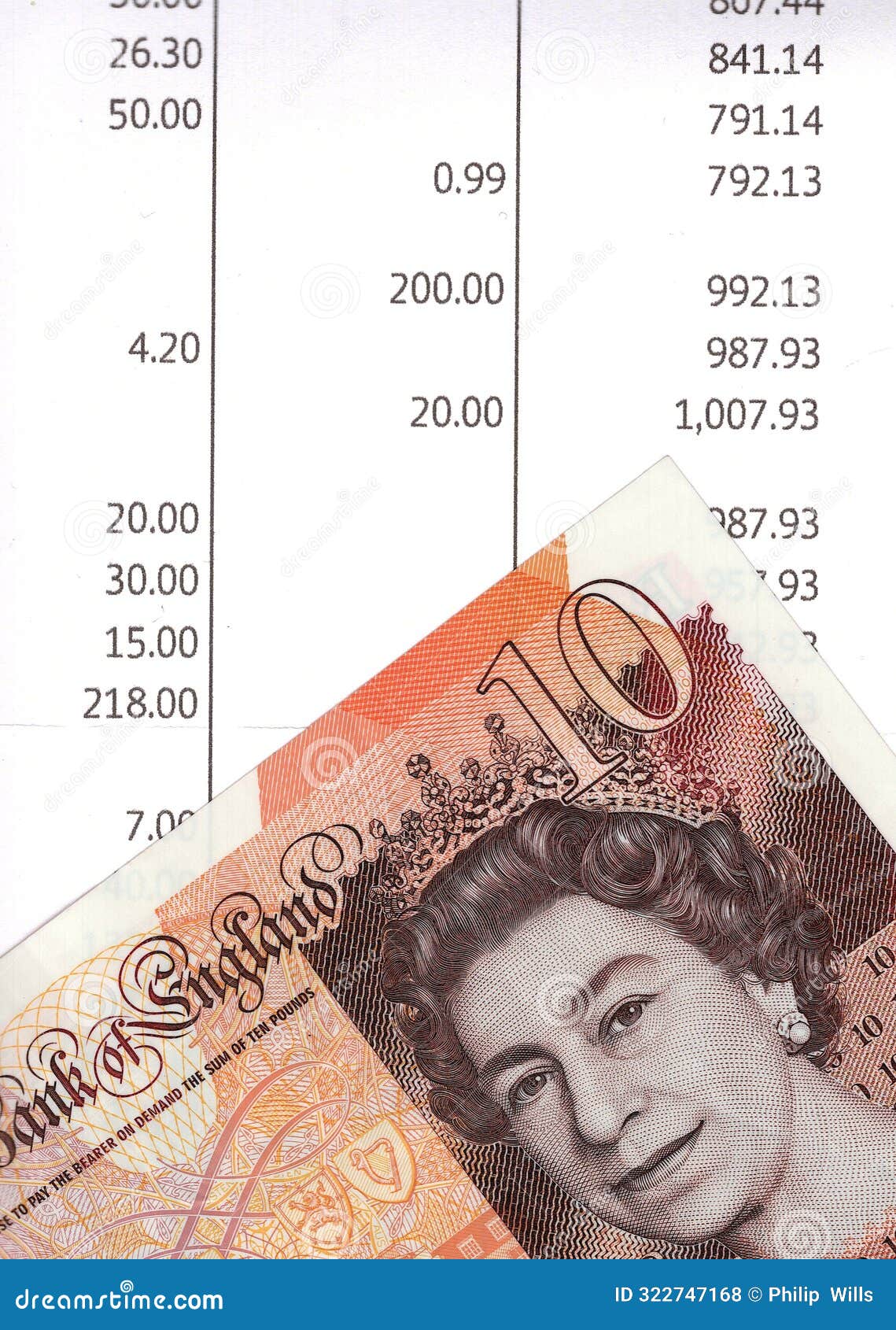 A Bank Statement and Modern Polymer Banknote from the United Kingdom ...