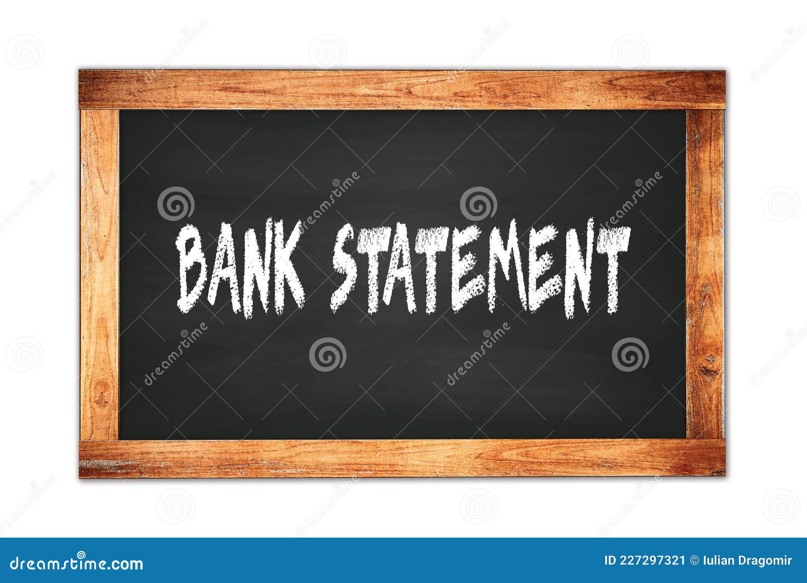 BANK STATEMENT Text Written on Wooden Frame School Blackboard Stock ...