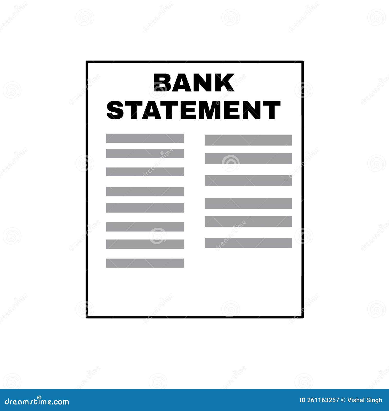 Bank Statement with White Background Stock Illustration - Illustration ...