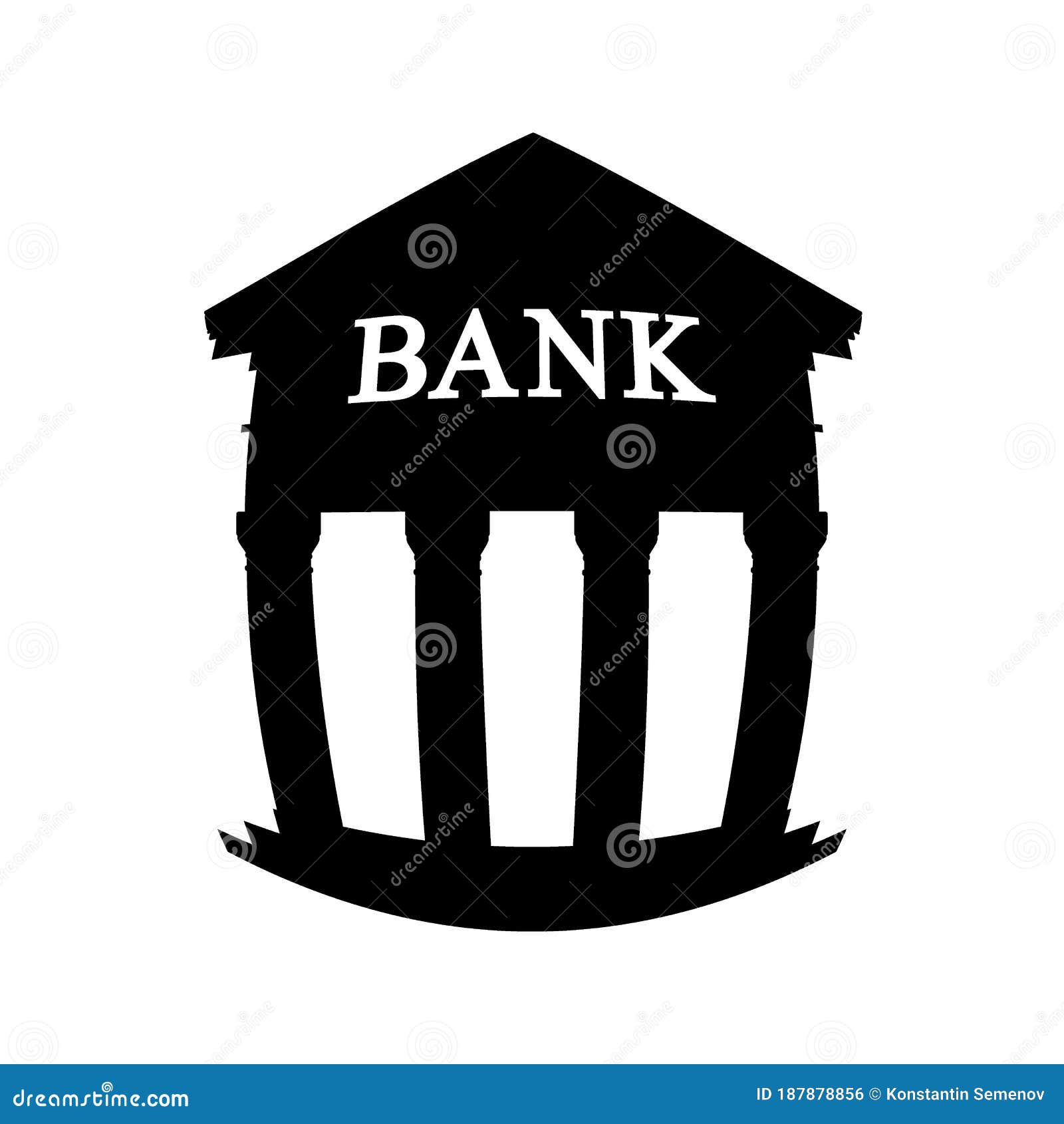 Bank symbol icon stock illustration. Illustration of concept - 187878856