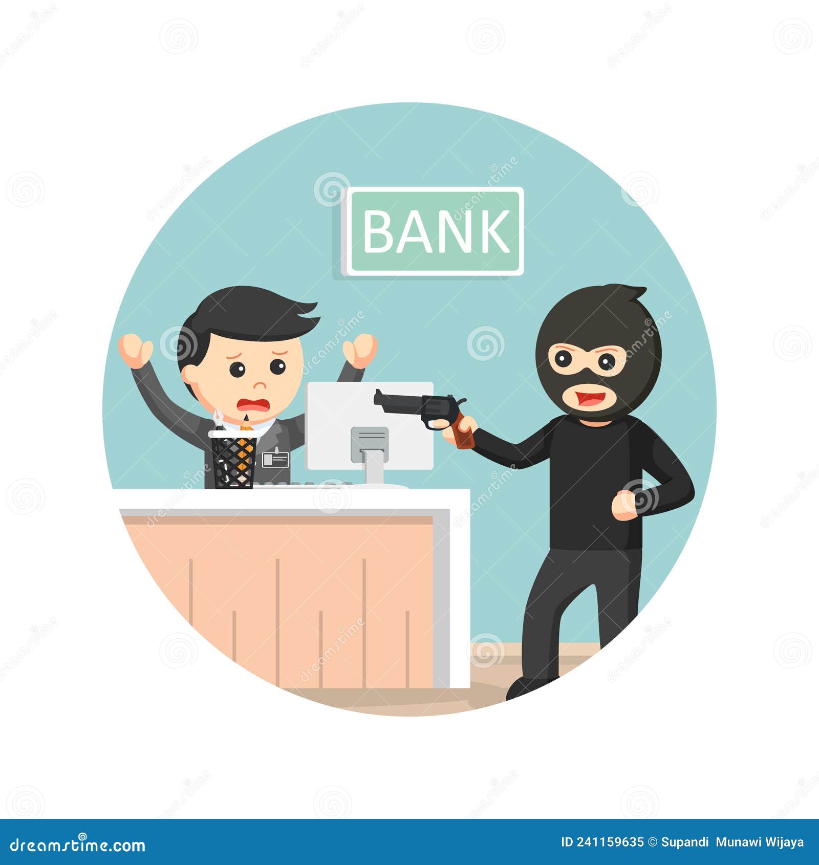 Bank Teller Character Profession Design Vector Stock Vector ...