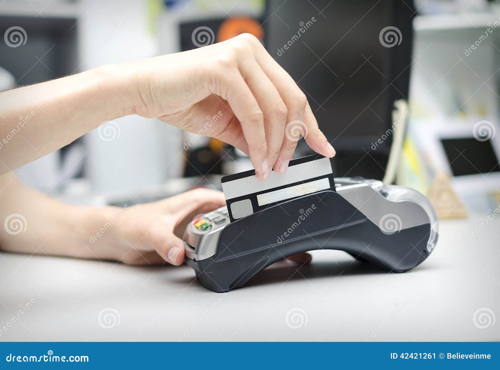 Bank terminal stock image. Image of purchase, finance - 42421261