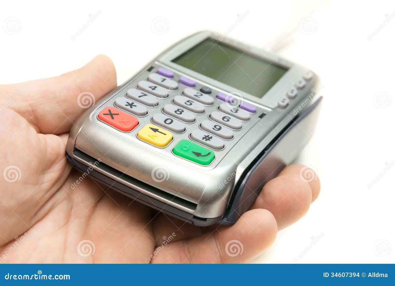 Bank Terminal in a Man S Hand Stock Photo - Image of withdraw, bank ...