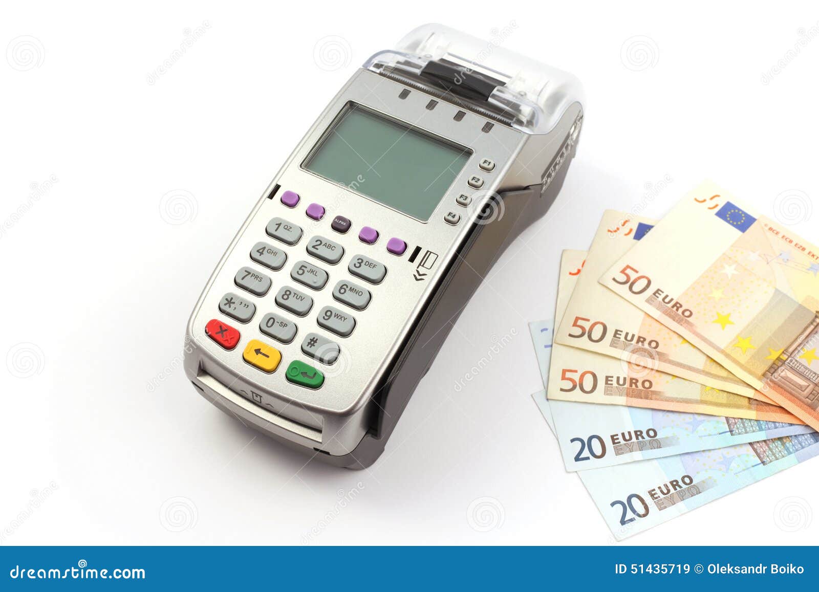 Bank terminal and money stock image. Image of electronic - 51435719