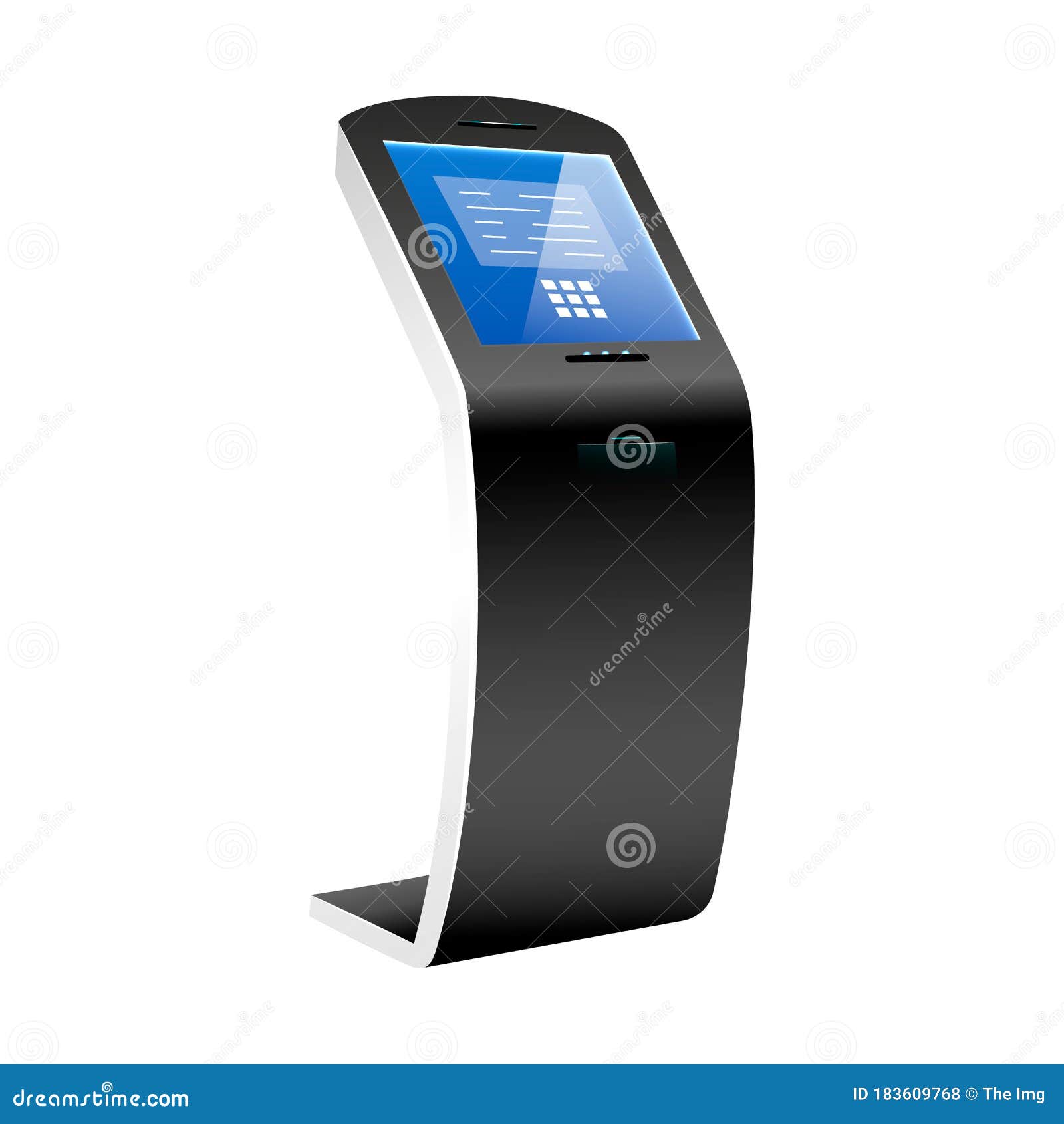 Bank Terminal Money Payment Device Hand Drawn Vector Illustration In ...