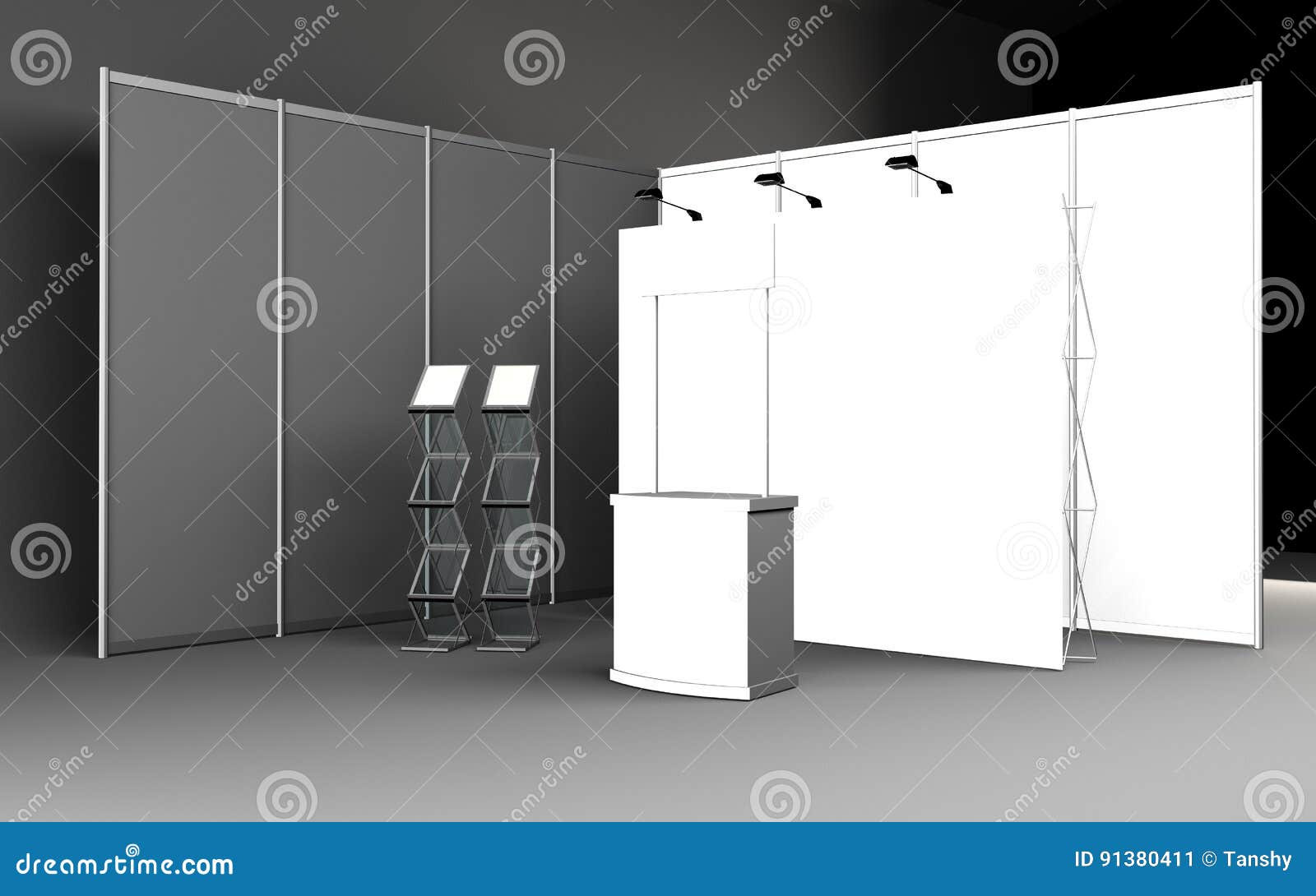 Bank Trade Show Booth for Designers 3D Rendering Stock Illustration ...