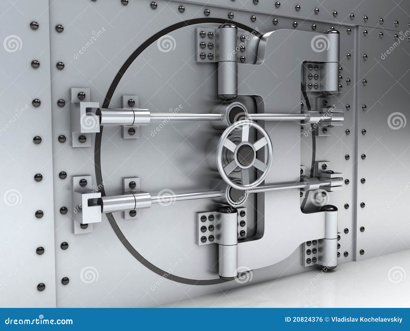 Bank vault stock illustration. Illustration of lock, render - 20824376