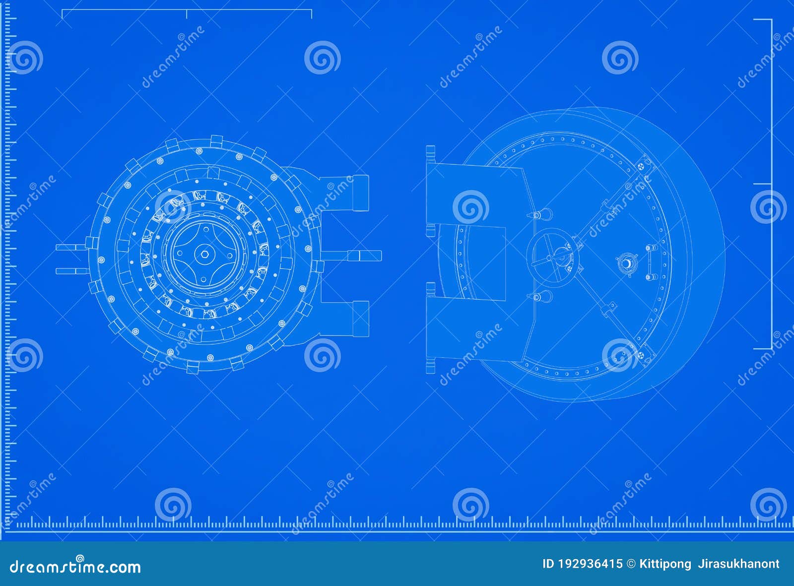 Bank vault blueprint stock illustration. Illustration of plan - 192936415