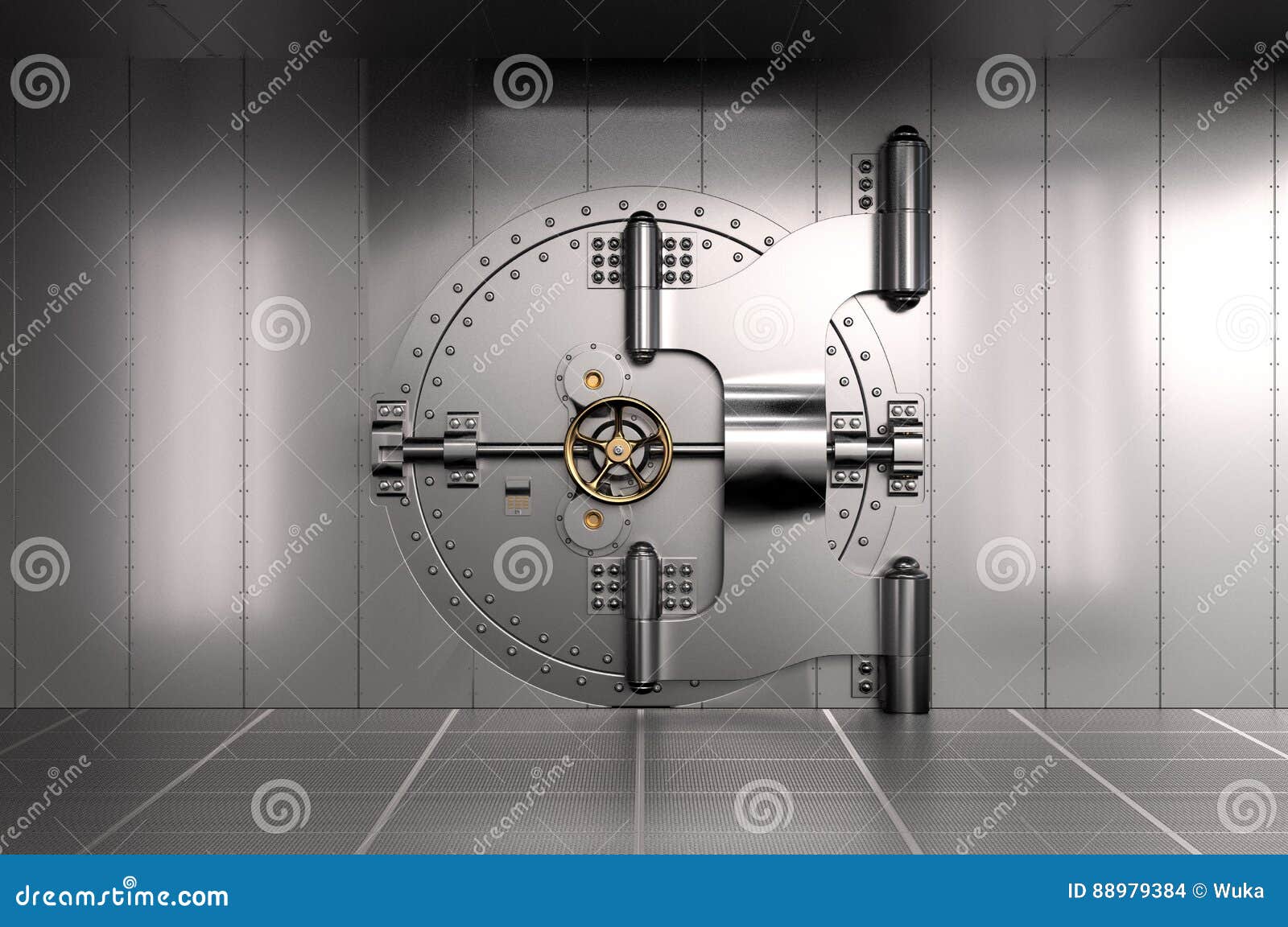 Bank Vault Door stock illustration. Illustration of strength - 88979384