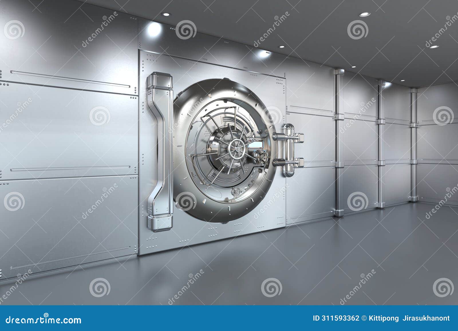 Bank vault door closed stock illustration. Illustration of entrance ...