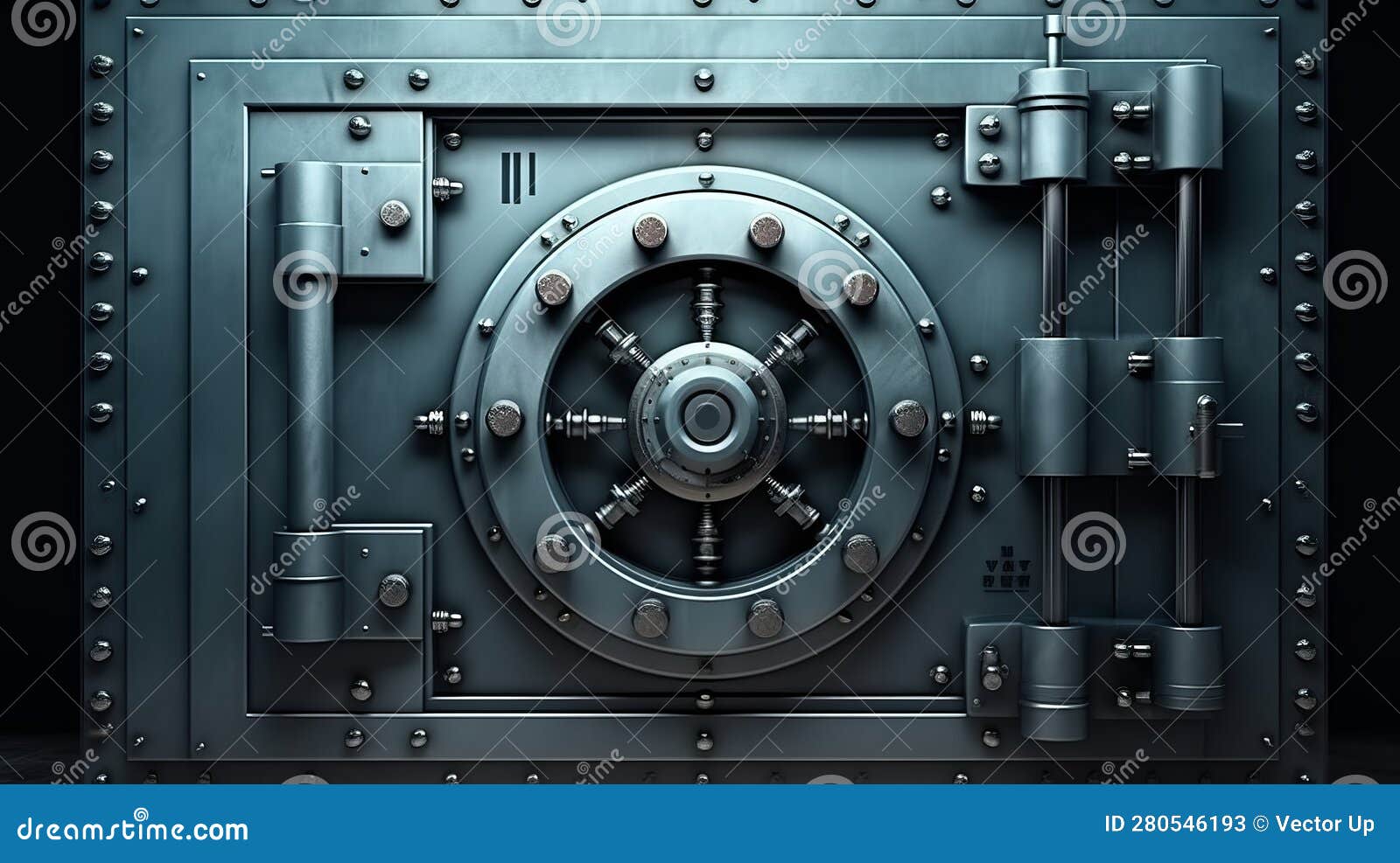 Bank Vault Door with a Combination Lock Inside. Generative AI. Stock ...