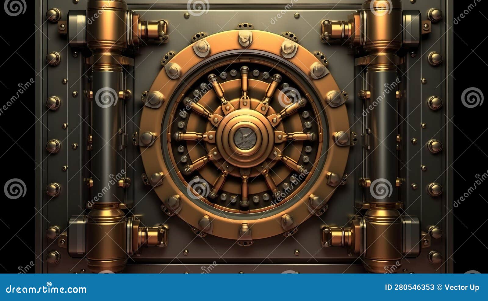 Bank Vault Door with a Combination Lock Inside. Generative AI. Stock ...